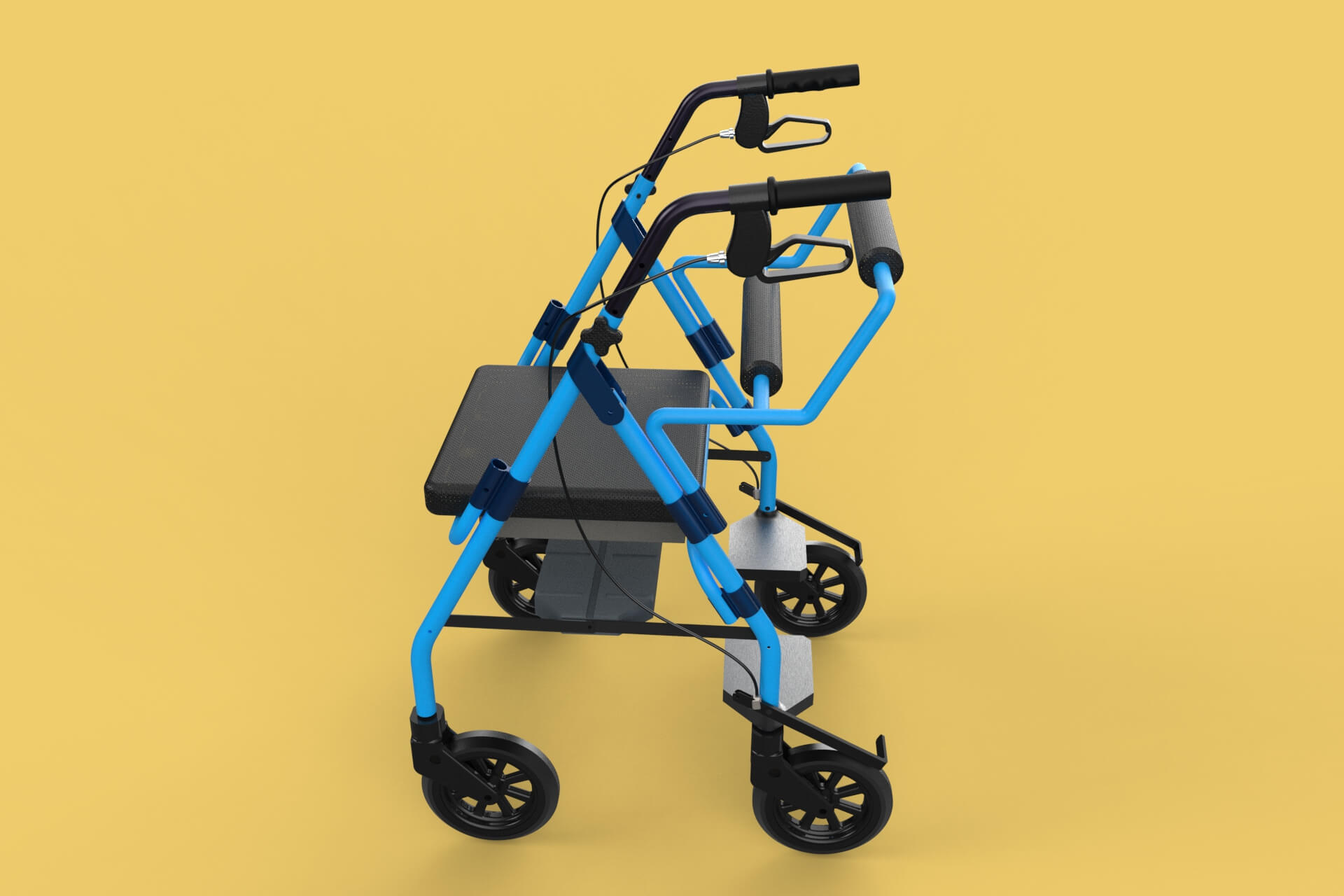 Walking Frame Rollator Rolling Wheeled Walker Foldable Seat - 3D Model ...