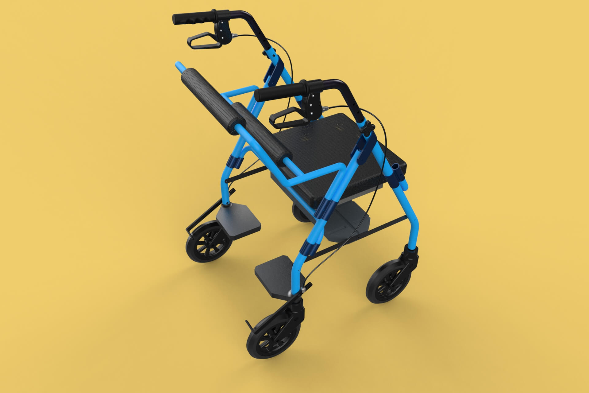 Walking Frame Rollator Rolling Wheeled Walker Foldable Seat - 3D Model ...