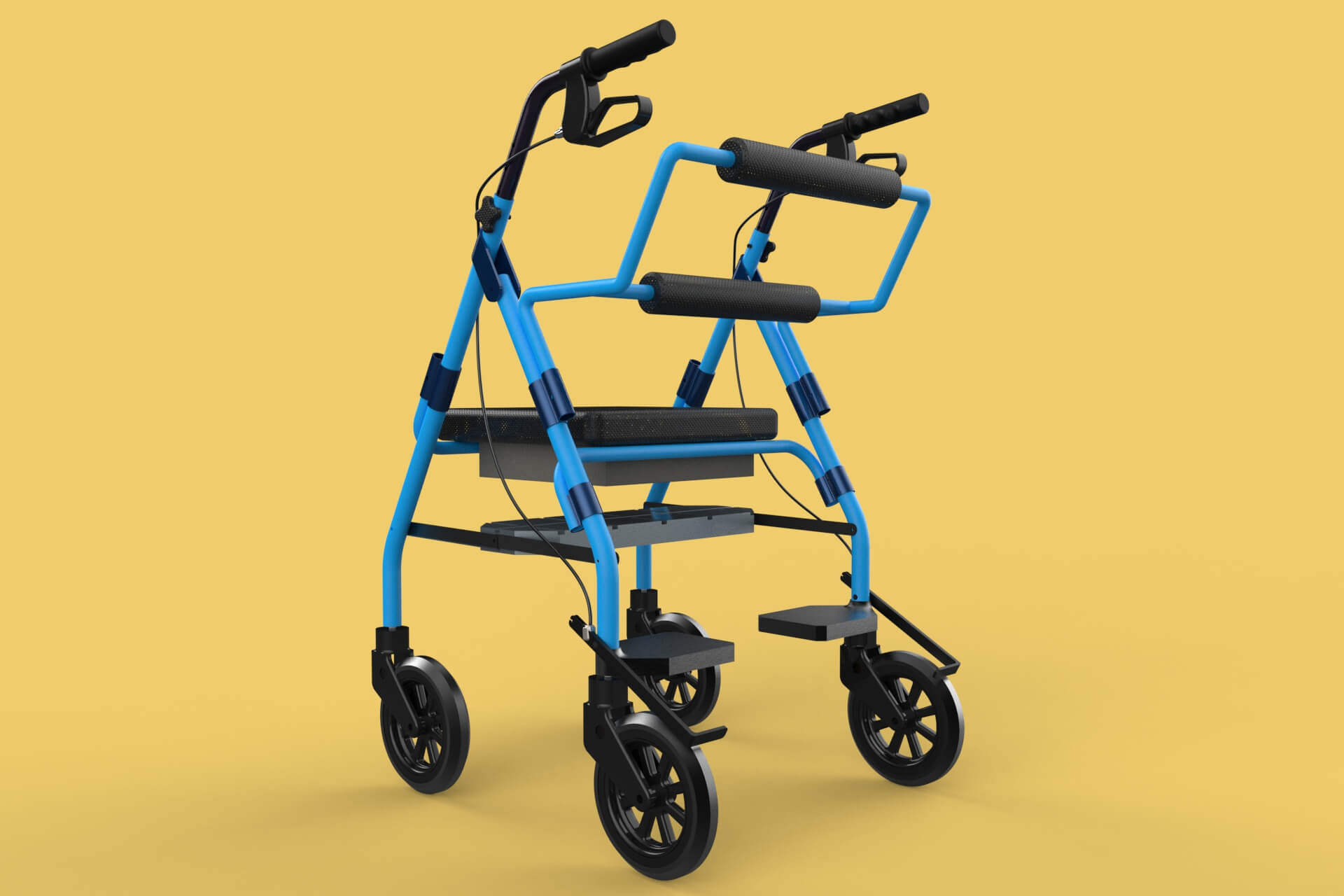 Walking Frame Rollator Rolling Wheeled Walker Foldable Seat - 3D Model ...