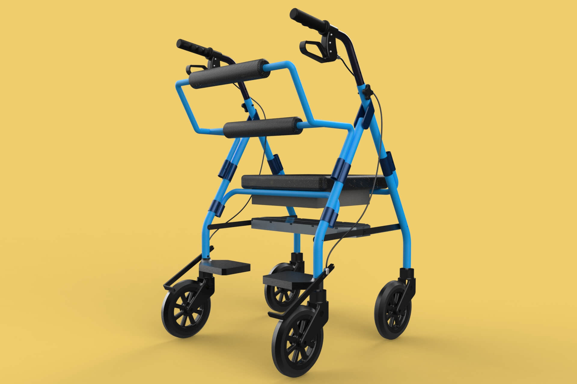 Walking Frame Rollator Rolling Wheeled Walker Foldable Seat - 3D Model ...