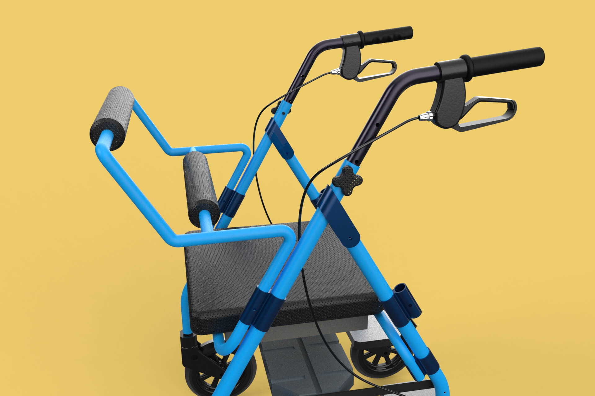 Walking Frame Rollator Rolling Wheeled Walker Foldable Seat - 3D Model ...