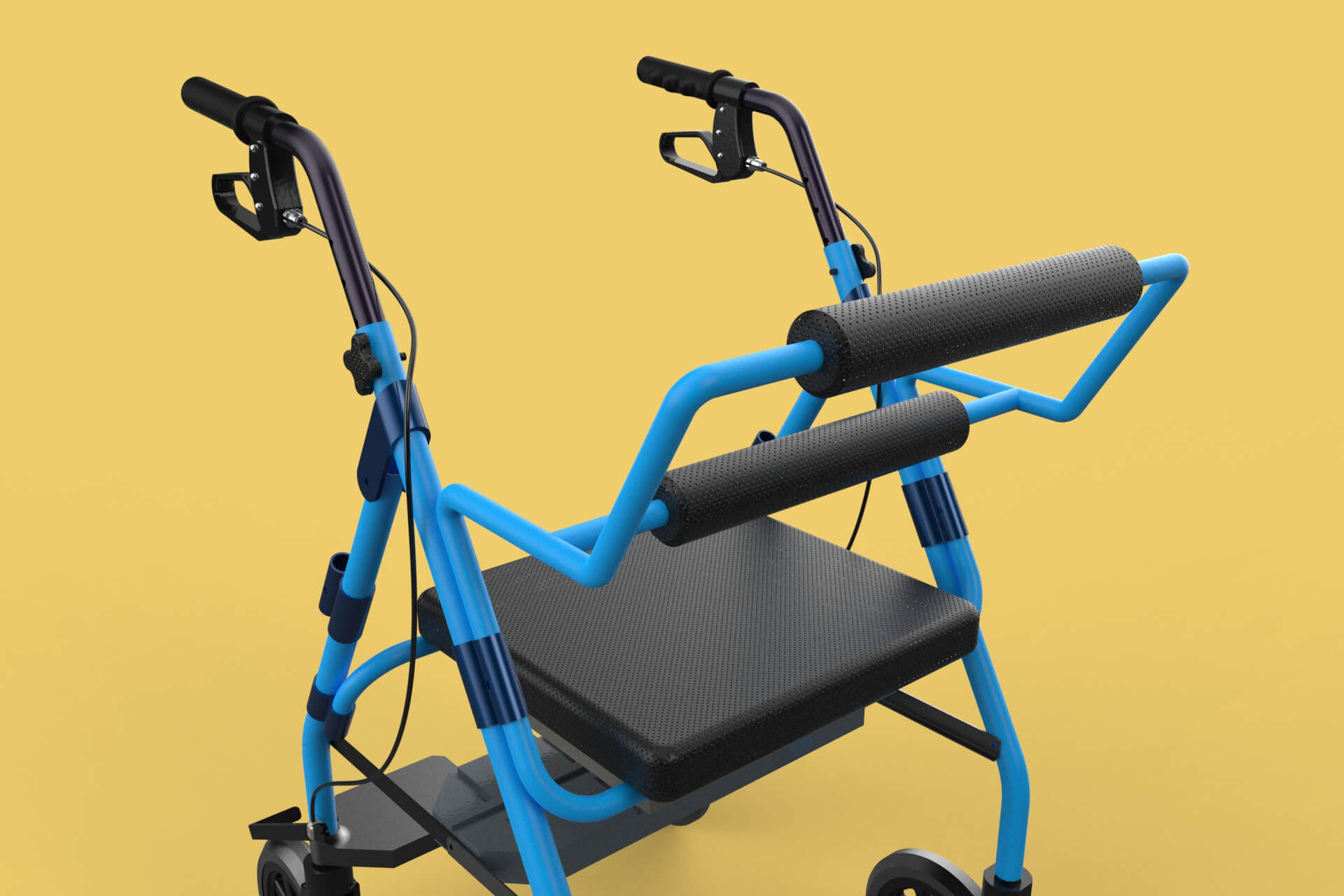 Walking Frame Rollator Rolling Wheeled Walker Foldable Seat - 3D Model ...