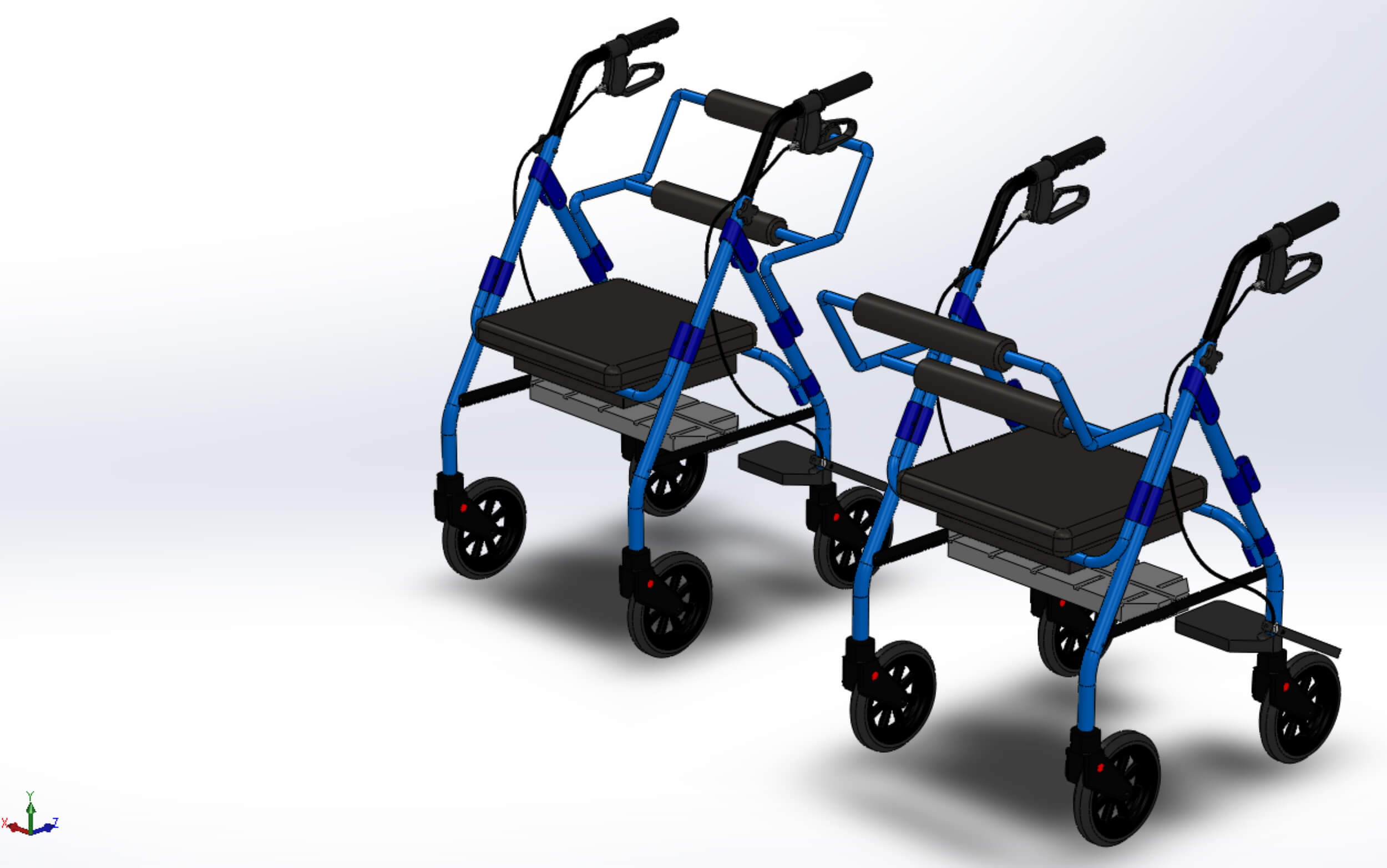 Walking Frame Rollator Rolling Wheeled Walker Foldable Seat - 3D Model ...