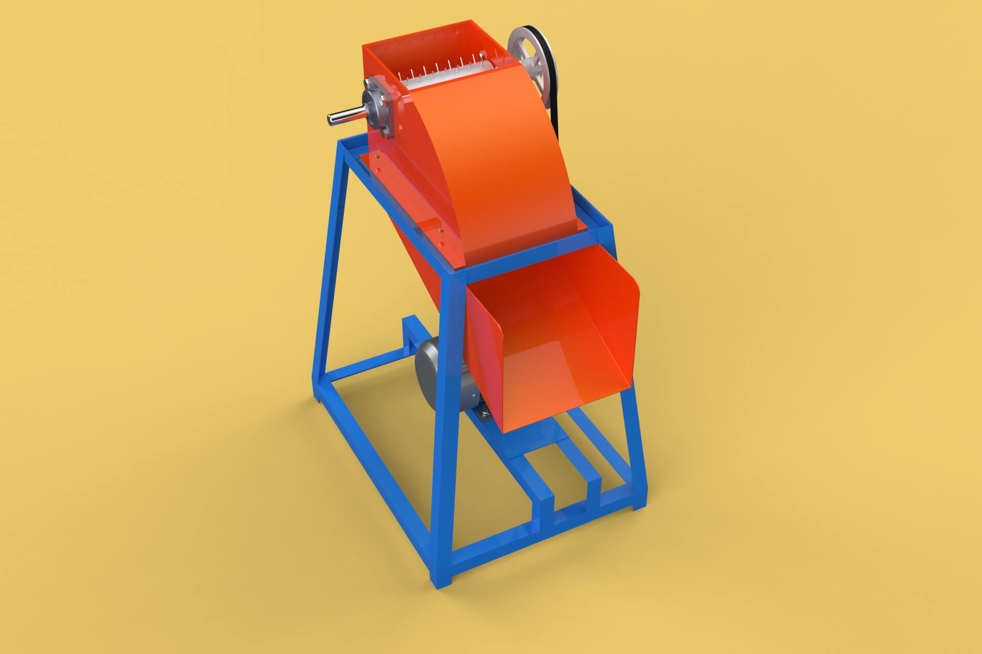 Waste Crusher Organic Vegetable Cocopeat Grinder Machine - 3D Model by surf3d