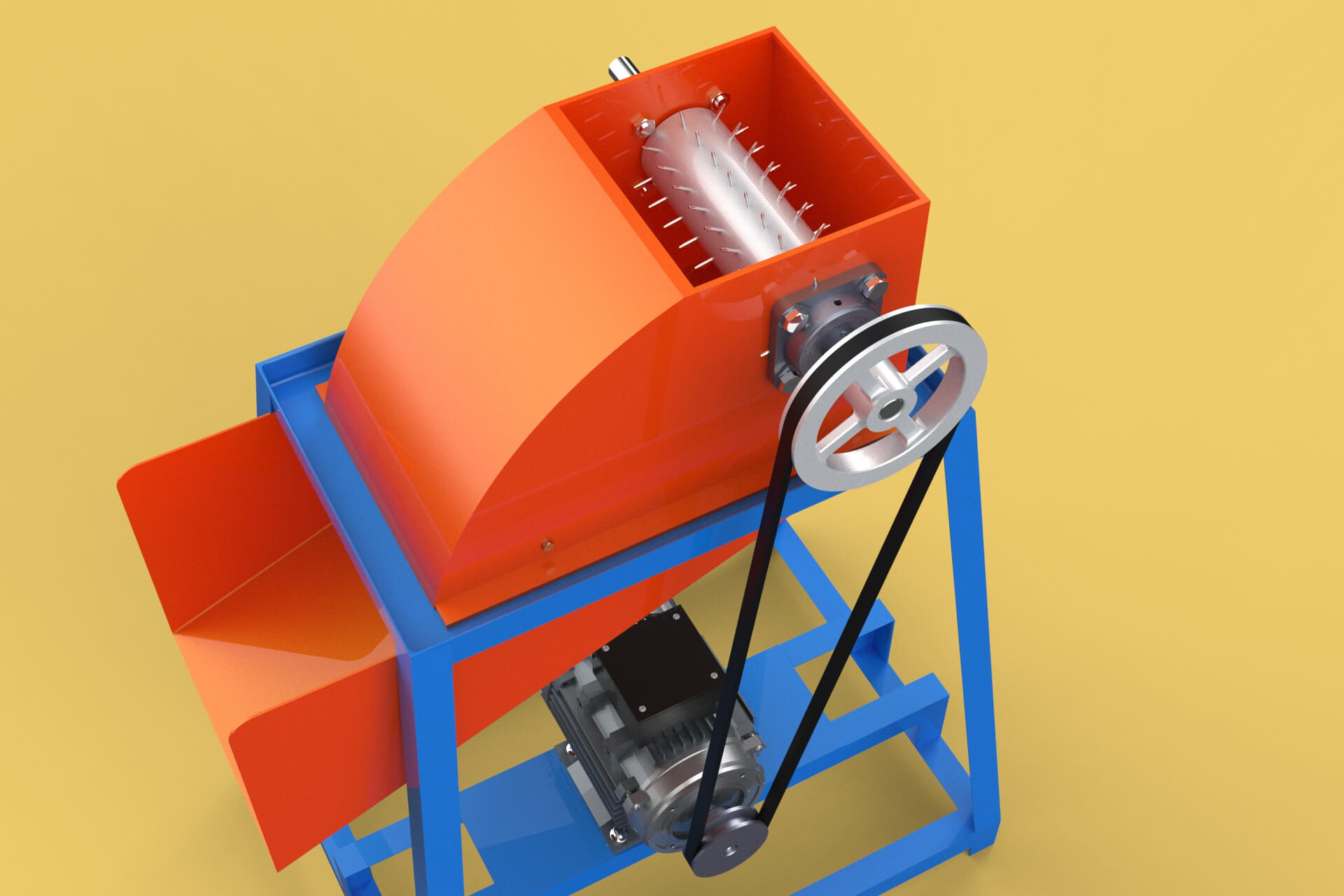 Waste Crusher Organic Vegetable Cocopeat Grinder Machine - 3D Model by surf3d