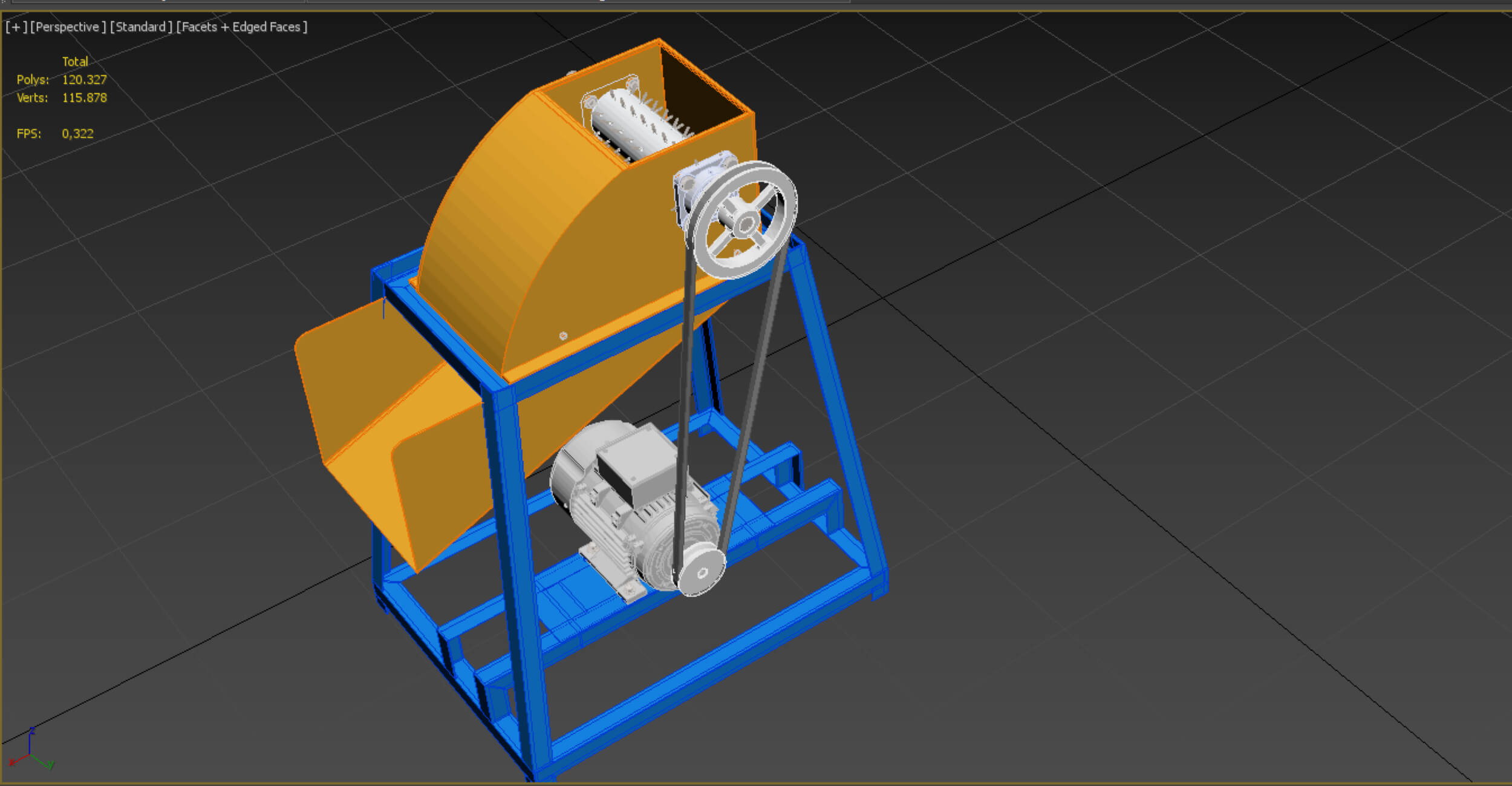Waste Crusher Organic Vegetable Cocopeat Grinder Machine - 3D Model by surf3d