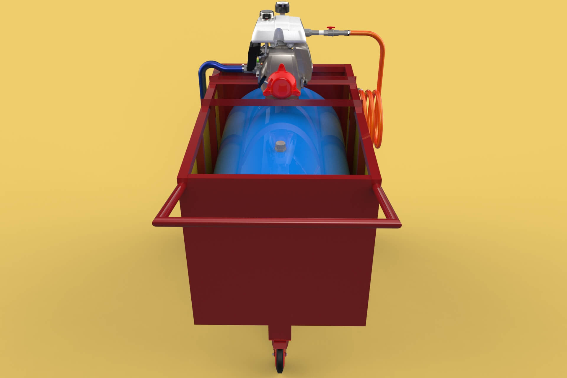 Water Mist Fire Fighting Trolley Extinguisher Mobile Sprayer - 3D Model ...