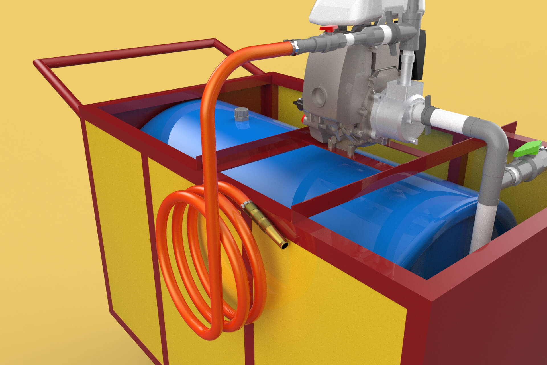 Water Mist Fire Fighting Trolley Extinguisher Mobile Sprayer - 3D Model ...