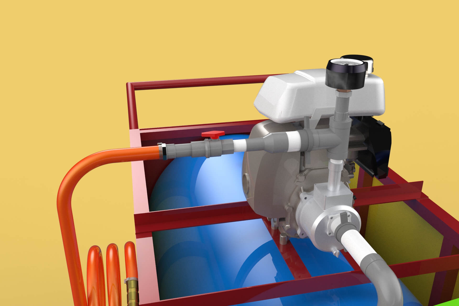 Water Mist Fire Fighting Trolley Extinguisher Mobile Sprayer - 3D Model ...