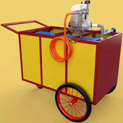 Water Mist Fire Fighting Trolley Extinguisher Mobile Sprayer - 3D Model ...