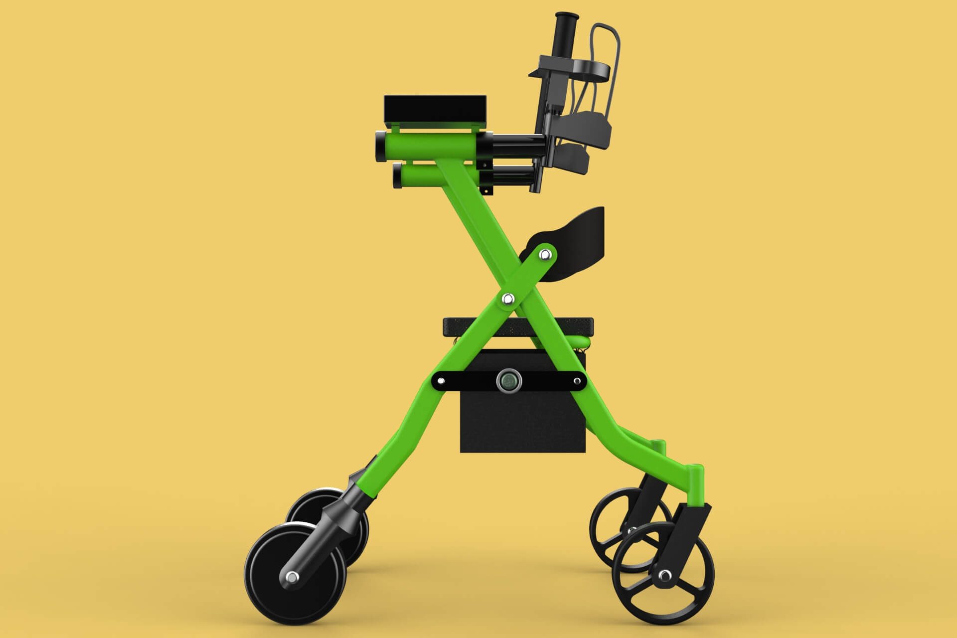 Wheeled Walker Rollator Rolling Foldable Walking Frame Seat - 3D Model ...