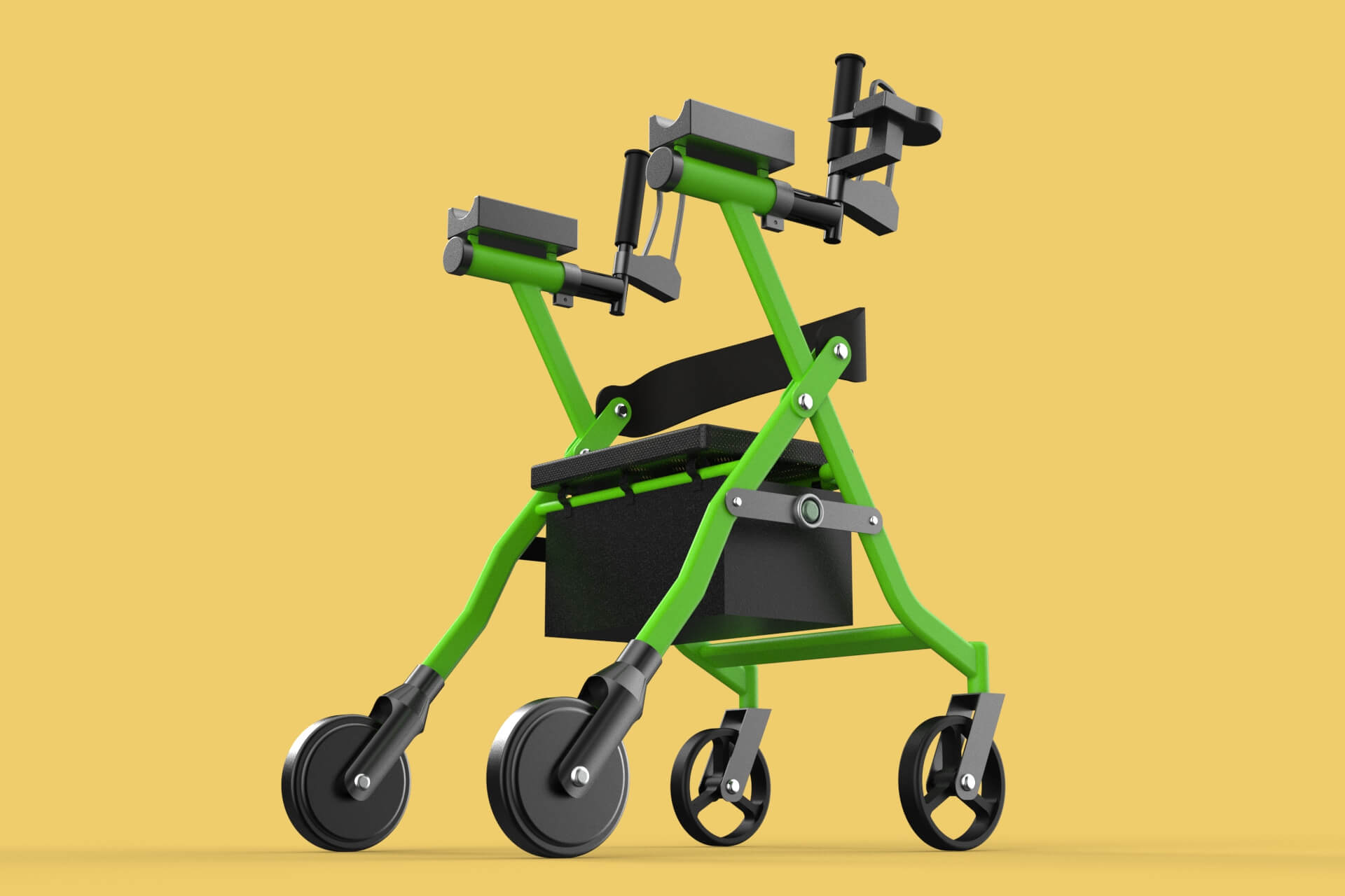 Wheeled Walker Rollator Rolling Foldable Walking Frame Seat - 3D Model ...