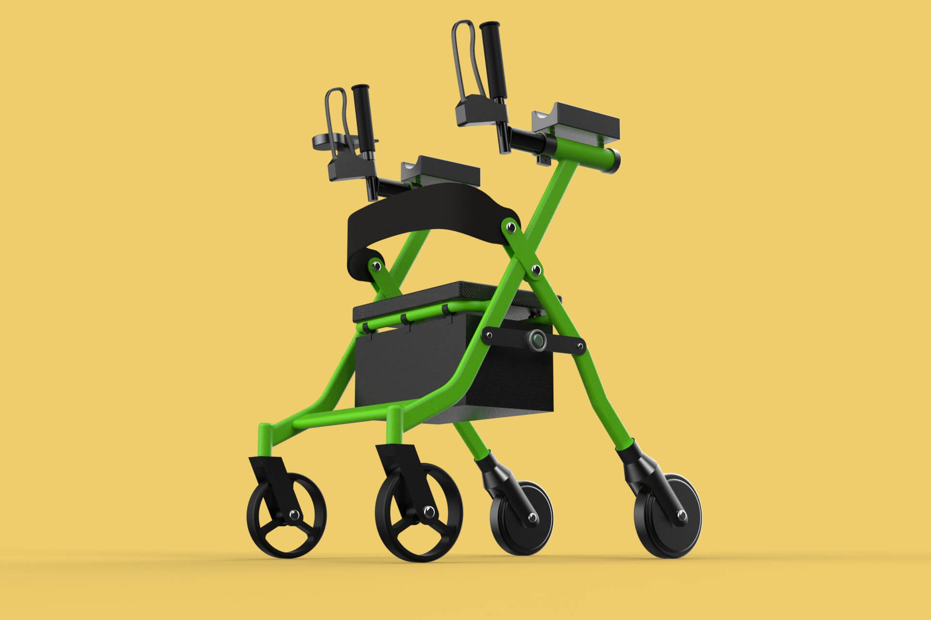 Wheeled Walker Rollator Rolling Foldable Walking Frame Seat - 3D Model ...