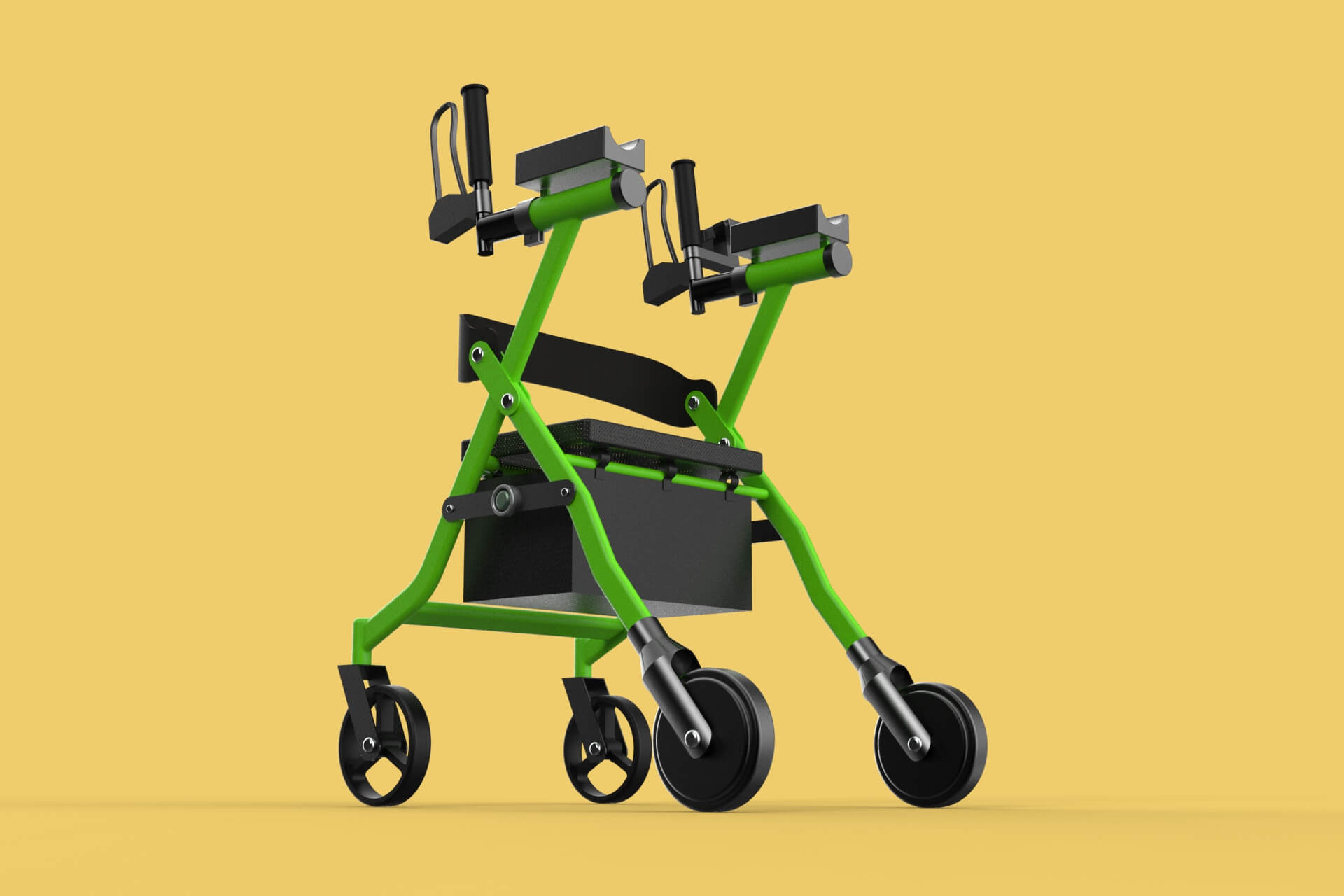 Wheeled Walker Rollator Rolling Foldable Walking Frame Seat - 3D Model ...