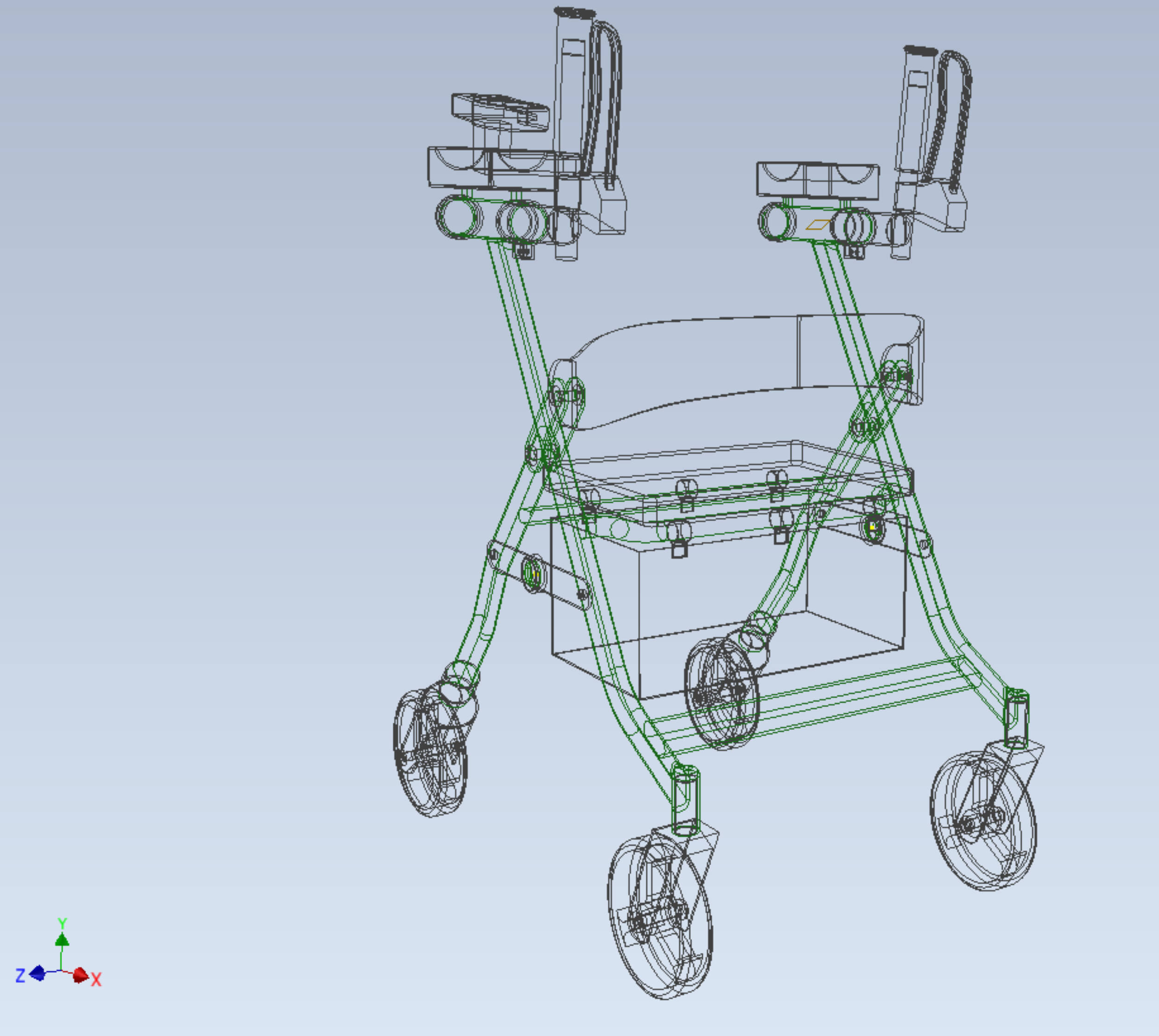 Wheeled Walker Rollator Rolling Foldable Walking Frame Seat - 3D Model ...