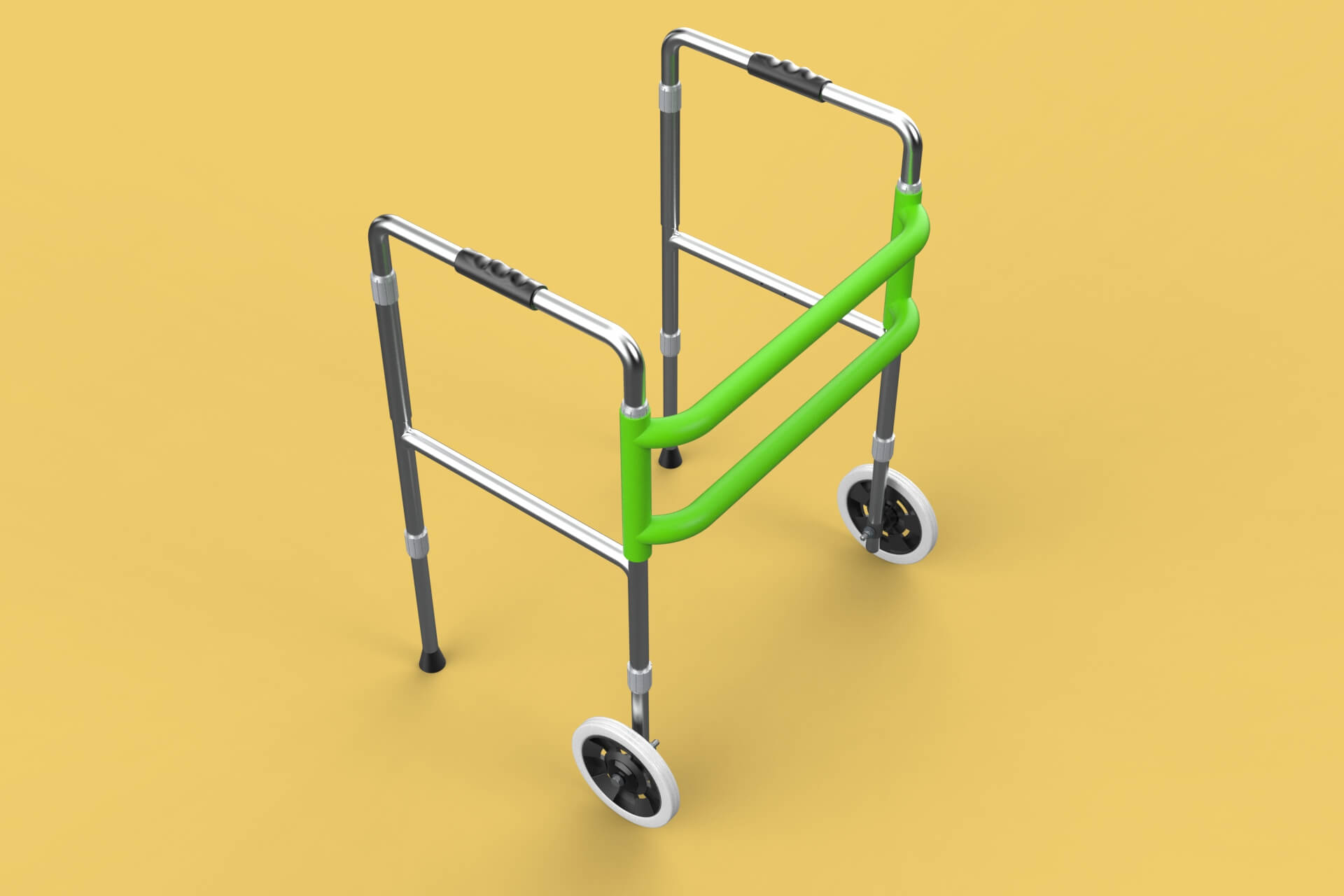 Wheeled Walker Rolling Zimmer Walking Frame Rollator Folding - 3D Model ...