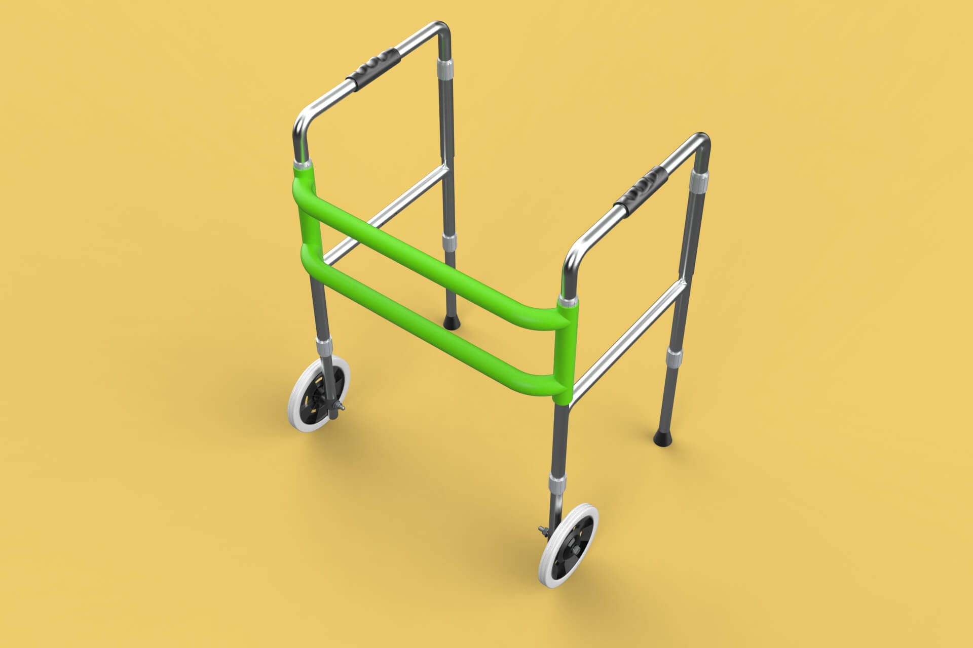 Wheeled Walker Rolling Zimmer Walking Frame Rollator Folding - 3D Model ...
