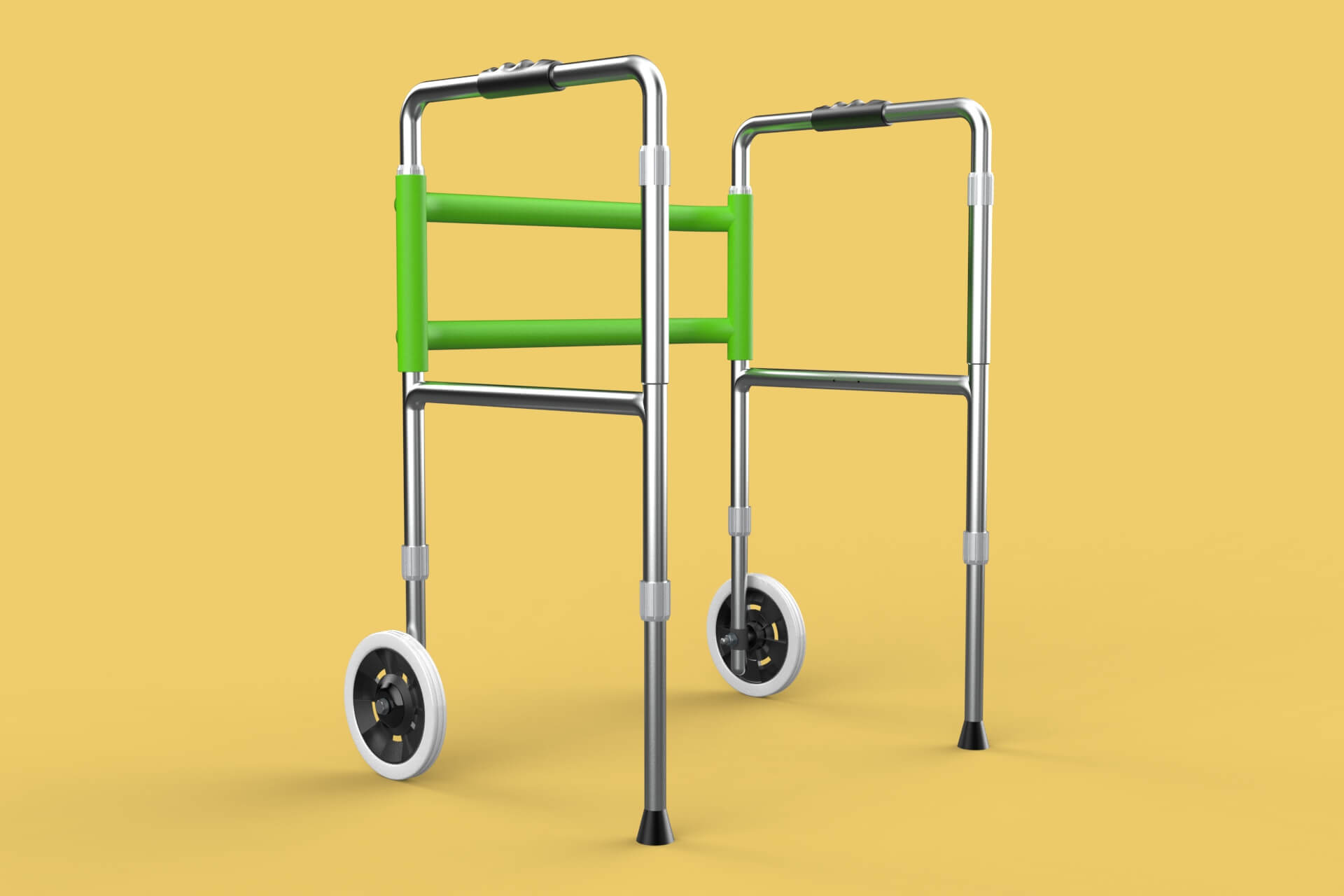 Wheeled Walker Rolling Zimmer Walking Frame Rollator Folding - 3D Model ...