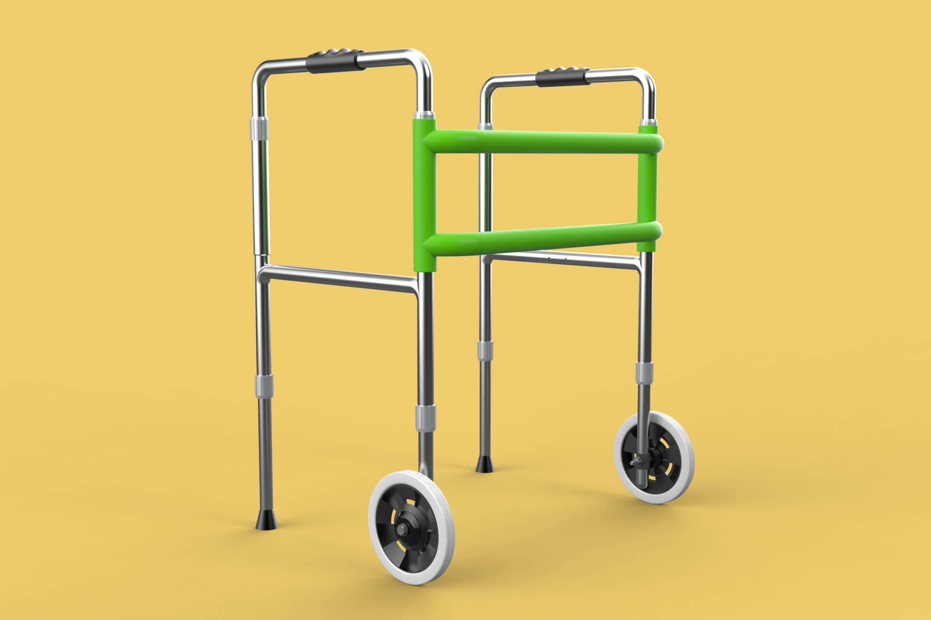 Wheeled Walker Rolling Zimmer Walking Frame Rollator Folding - 3D Model ...