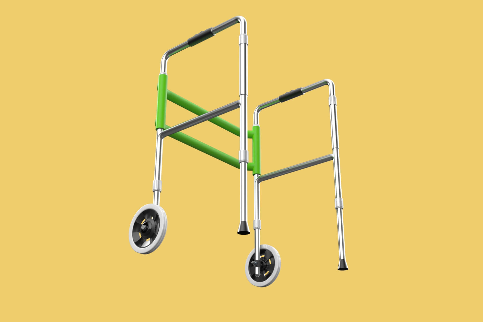 Wheeled Walker Rolling Zimmer Walking Frame Rollator Folding - 3D Model ...