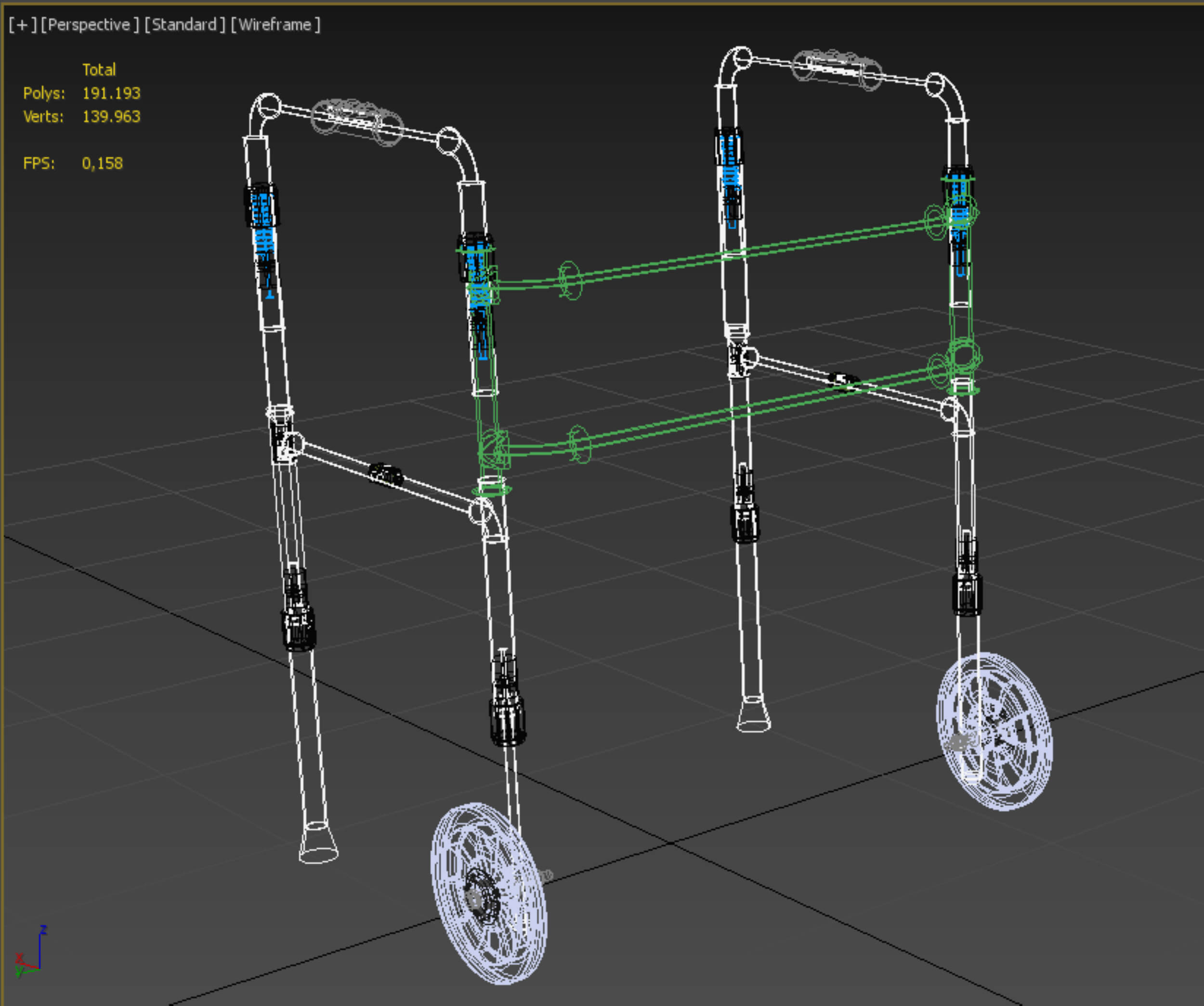 Wheeled Walker Rolling Zimmer Walking Frame Rollator Folding - 3D Model ...