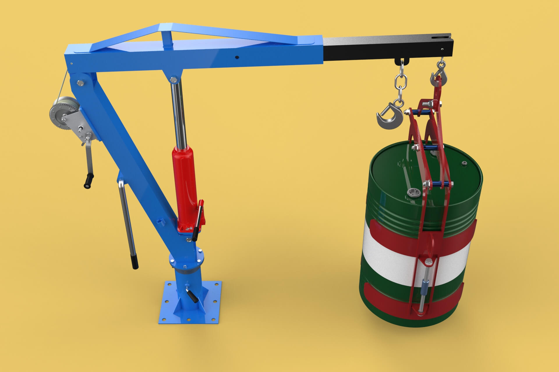 Winch Crane Hoist Drum Barrel Vertical Lifting Clamp Grab - 3D Model by ...