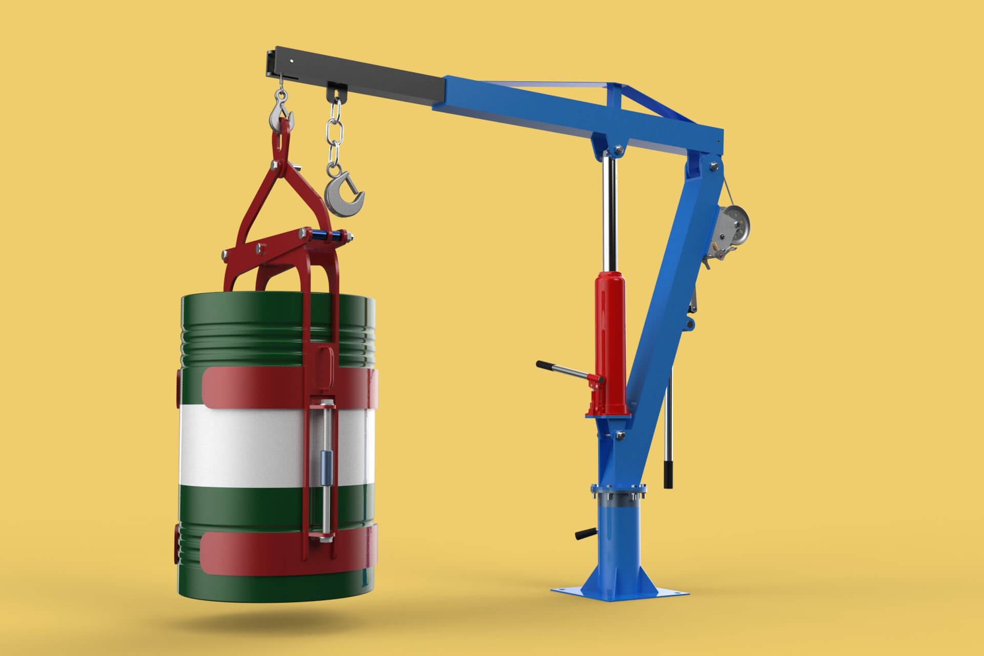 Winch Crane Hoist Drum Barrel Vertical Lifting Clamp Grab - 3D Model by ...