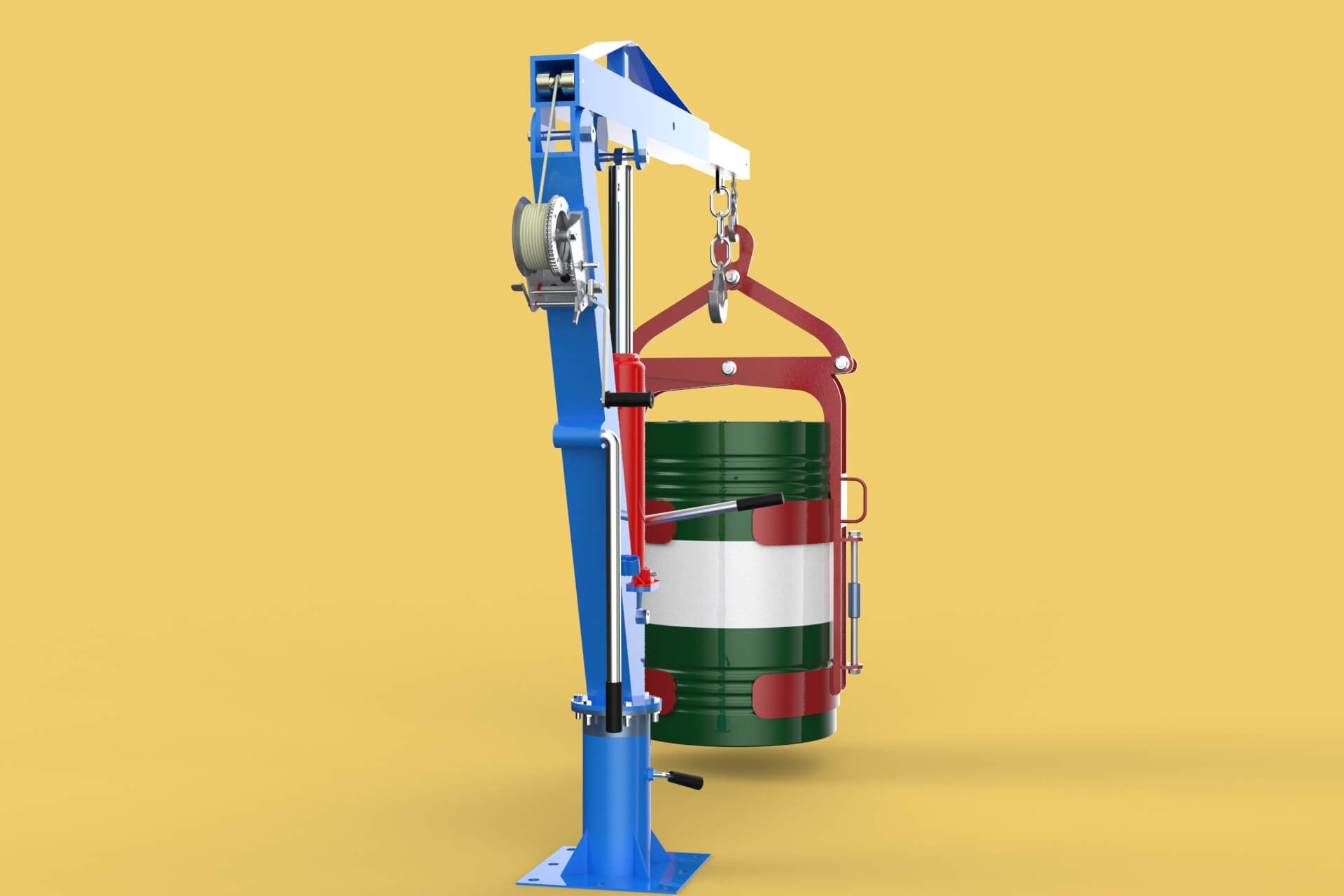 Winch Crane Hoist Drum Barrel Vertical Lifting Clamp Grab - 3D Model by ...