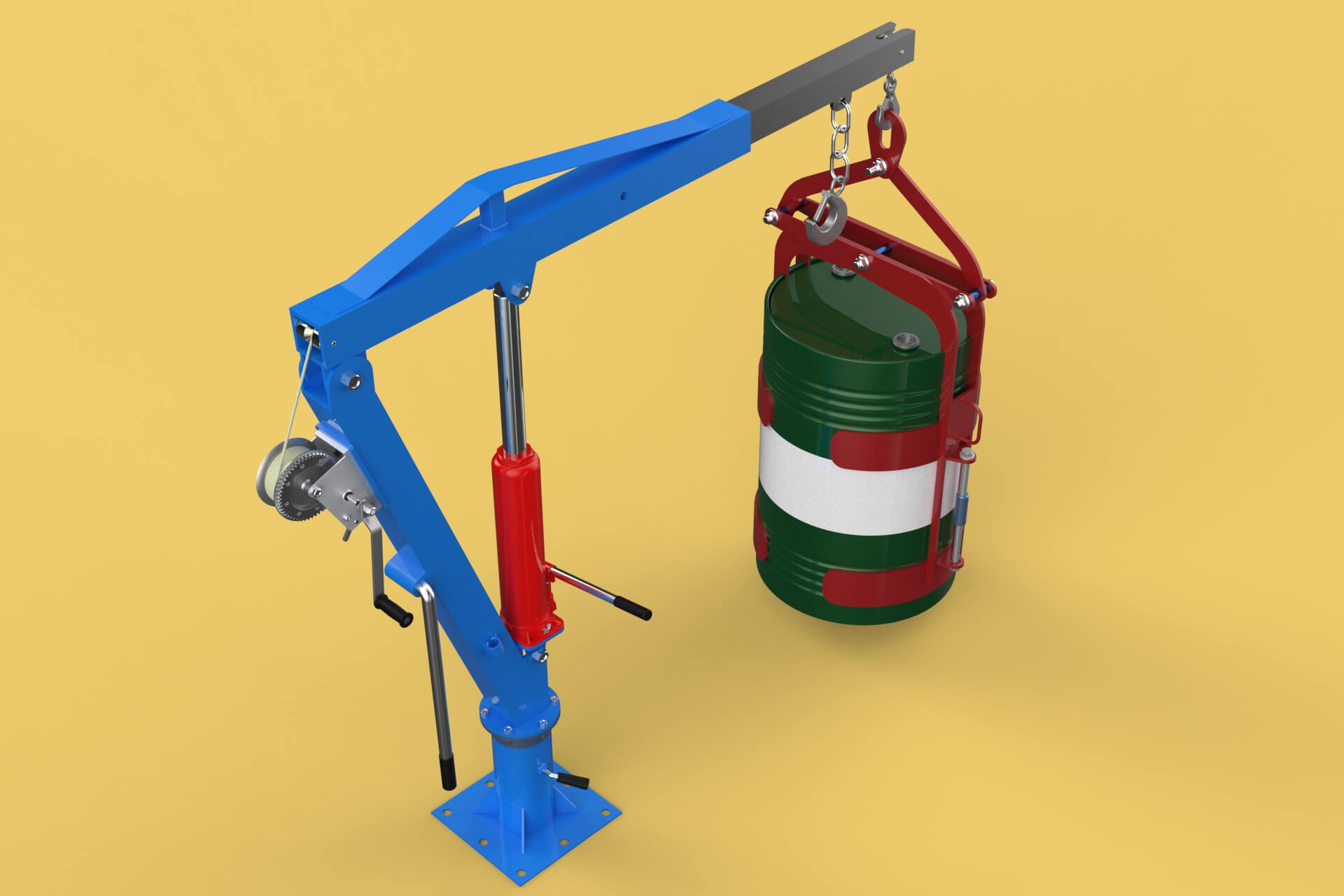 Winch Crane Hoist Drum Barrel Vertical Lifting Clamp Grab - 3D Model by ...