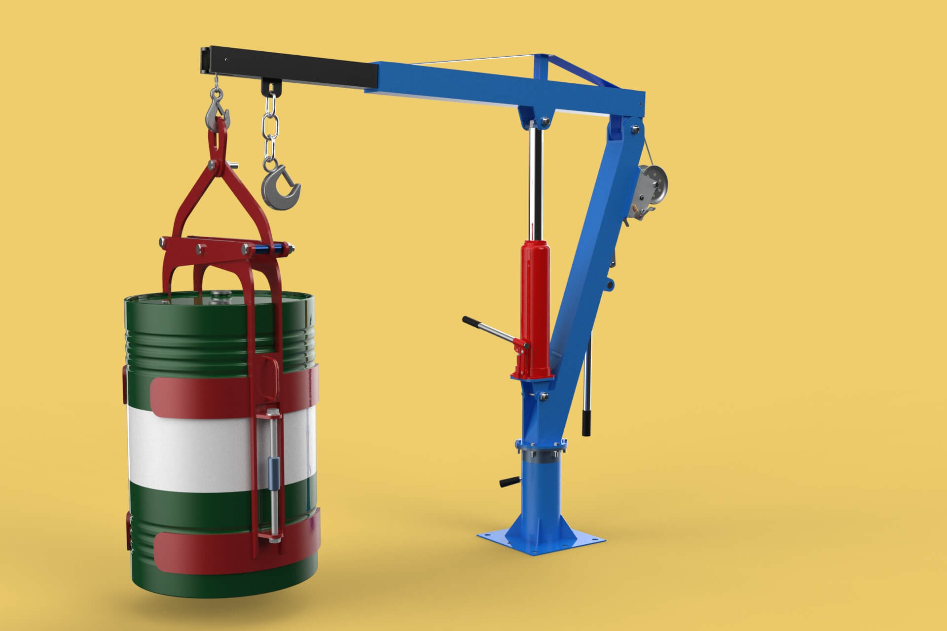 Winch Crane Hoist Drum Barrel Vertical Lifting Clamp Grab - 3D Model by ...