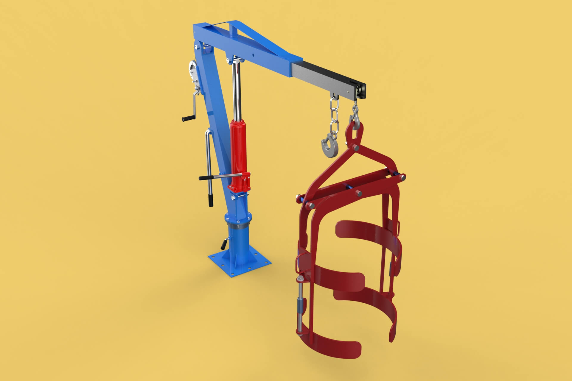 Winch Crane Hoist Drum Barrel Vertical Lifting Clamp Grab - 3D Model by ...