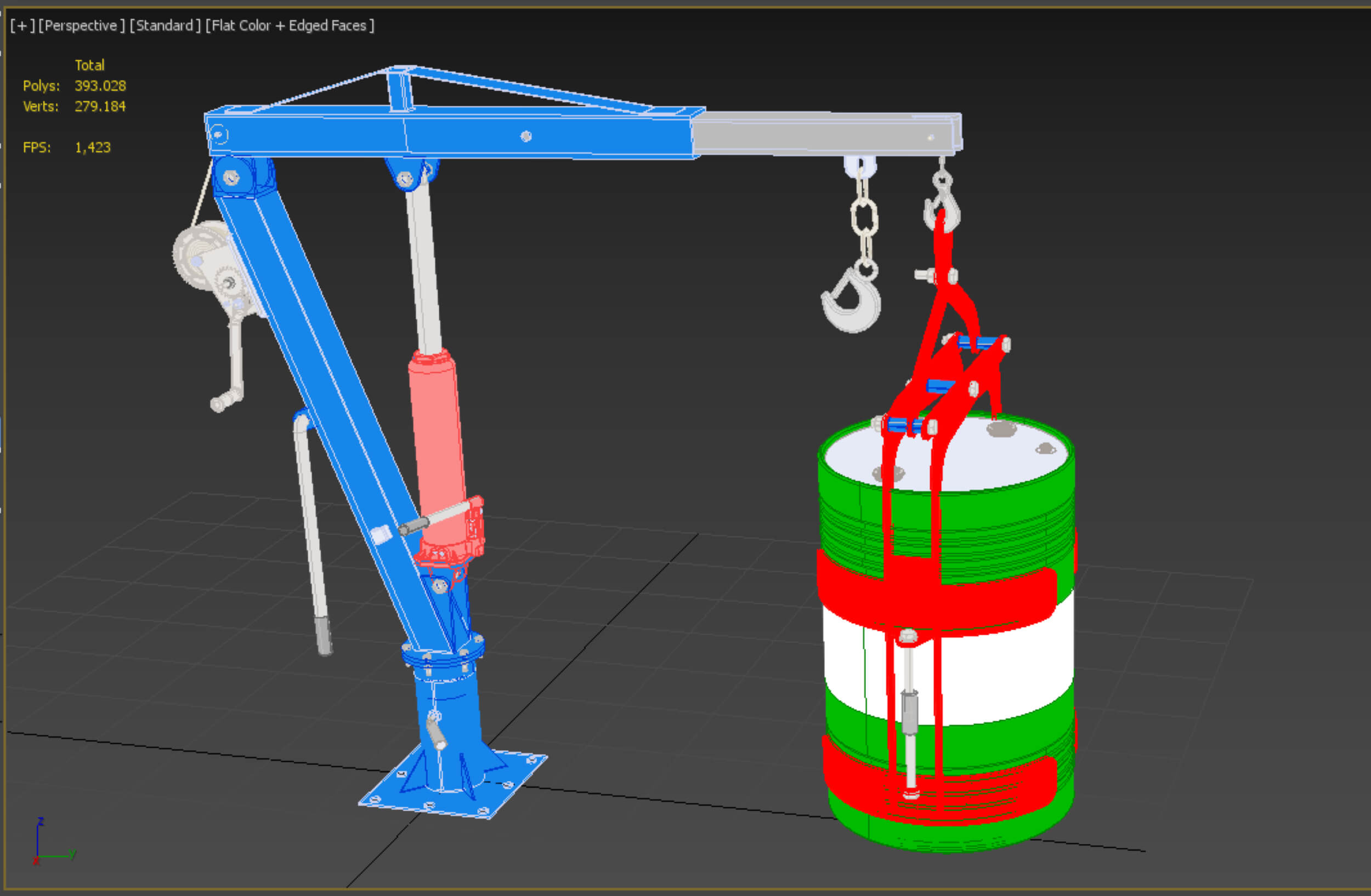 Winch Crane Hoist Drum Barrel Vertical Lifting Clamp Grab - 3D Model by ...