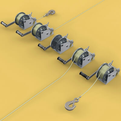 Winches Hand Crank Winch Hoist Wire Lifting Rope Sling Hook - 3D Model ...
