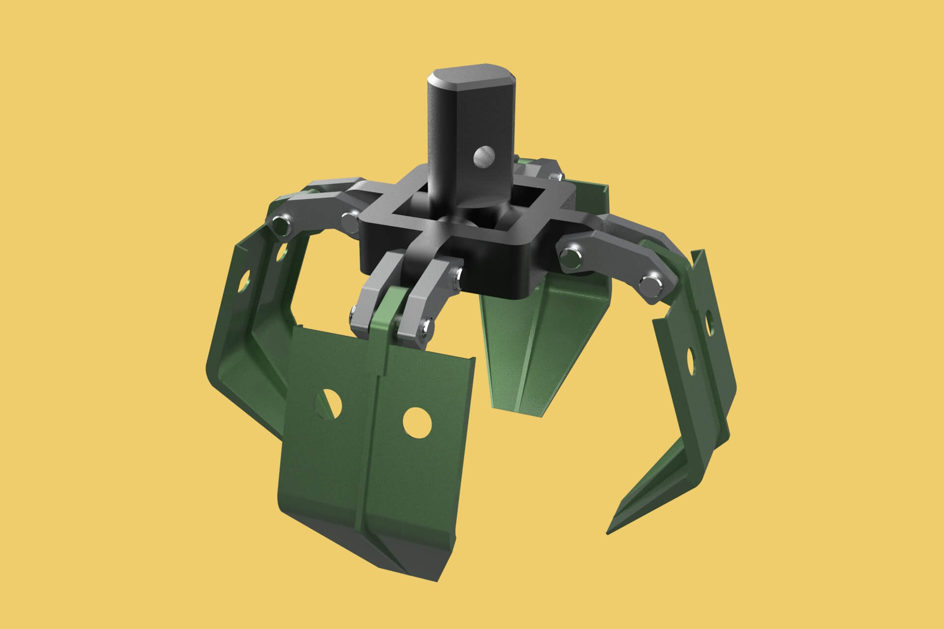 Wood Log Tree Crane Attachment Arm Loader Lifting Grabber 3D by surf3d