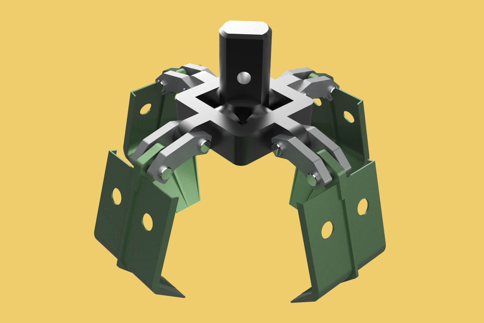 Wood Log Tree Crane Attachment Arm Loader Lifting Grabber 3D by surf3d