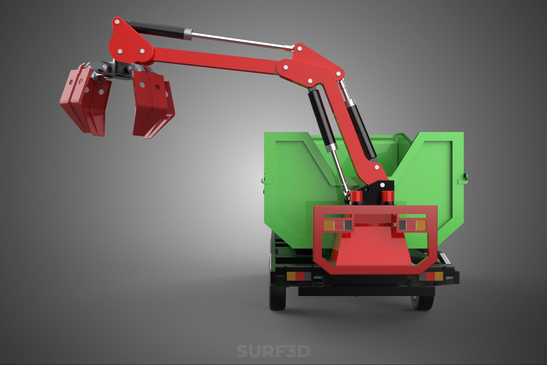 Wood Log Tree Grapple Truck Loader Crane Lift Grabber L300 2 - 3D Model ...