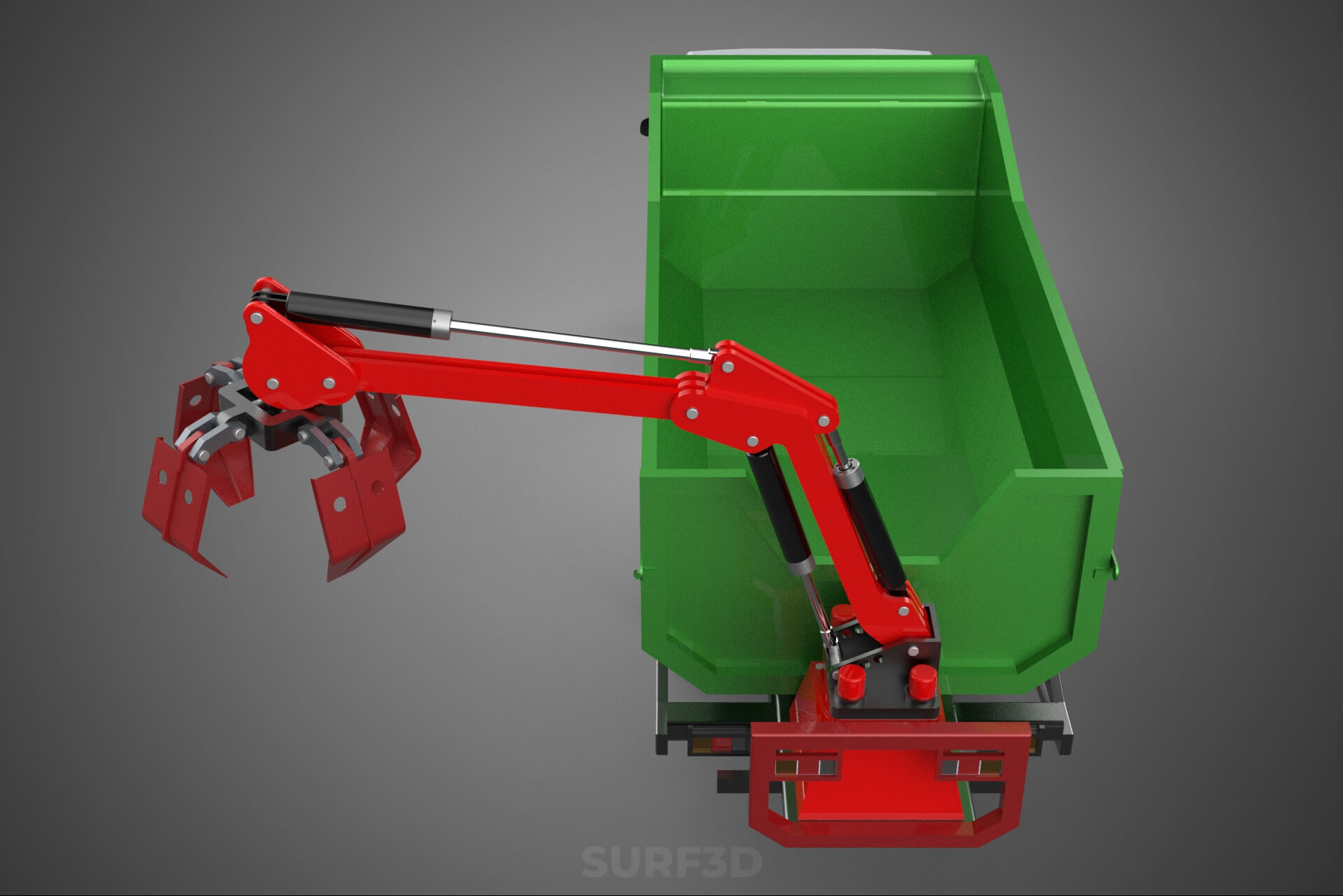 Wood Log Tree Grapple Truck Loader Crane Lift Grabber L300 2 - 3D Model ...