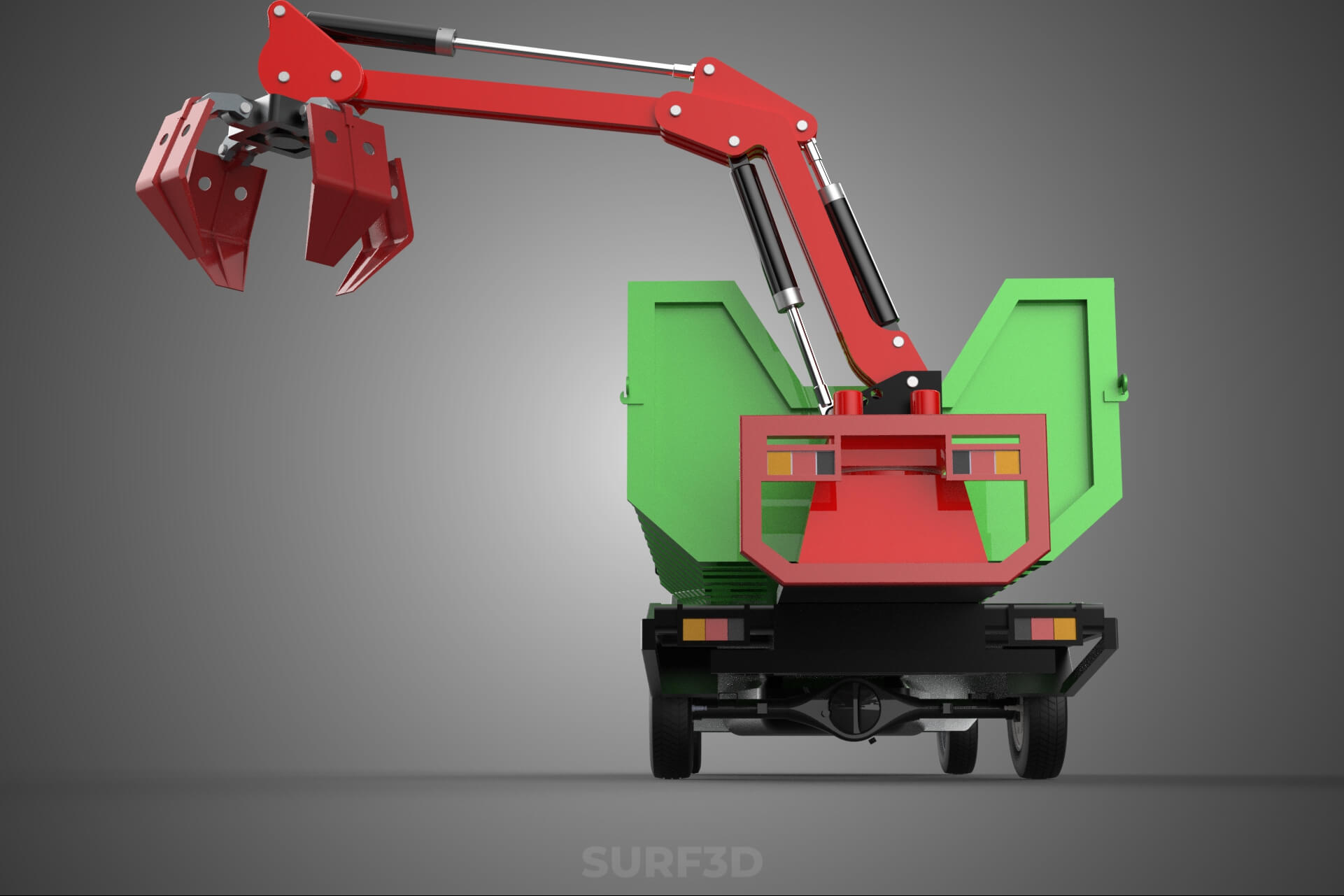 Wood Log Tree Grapple Truck Loader Crane Lift Grabber L300 2 - 3D Model ...