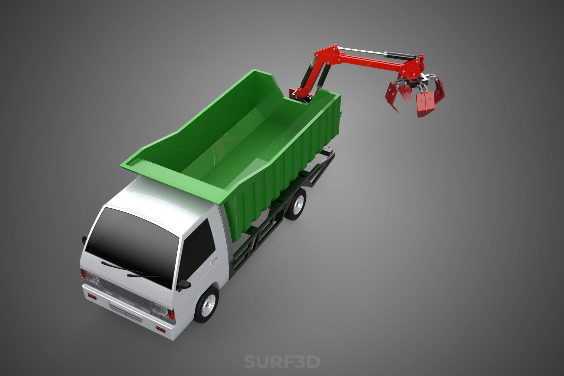 Wood Log Tree Grapple Truck Loader Crane Lift Grabber L300 2 - 3D Model ...