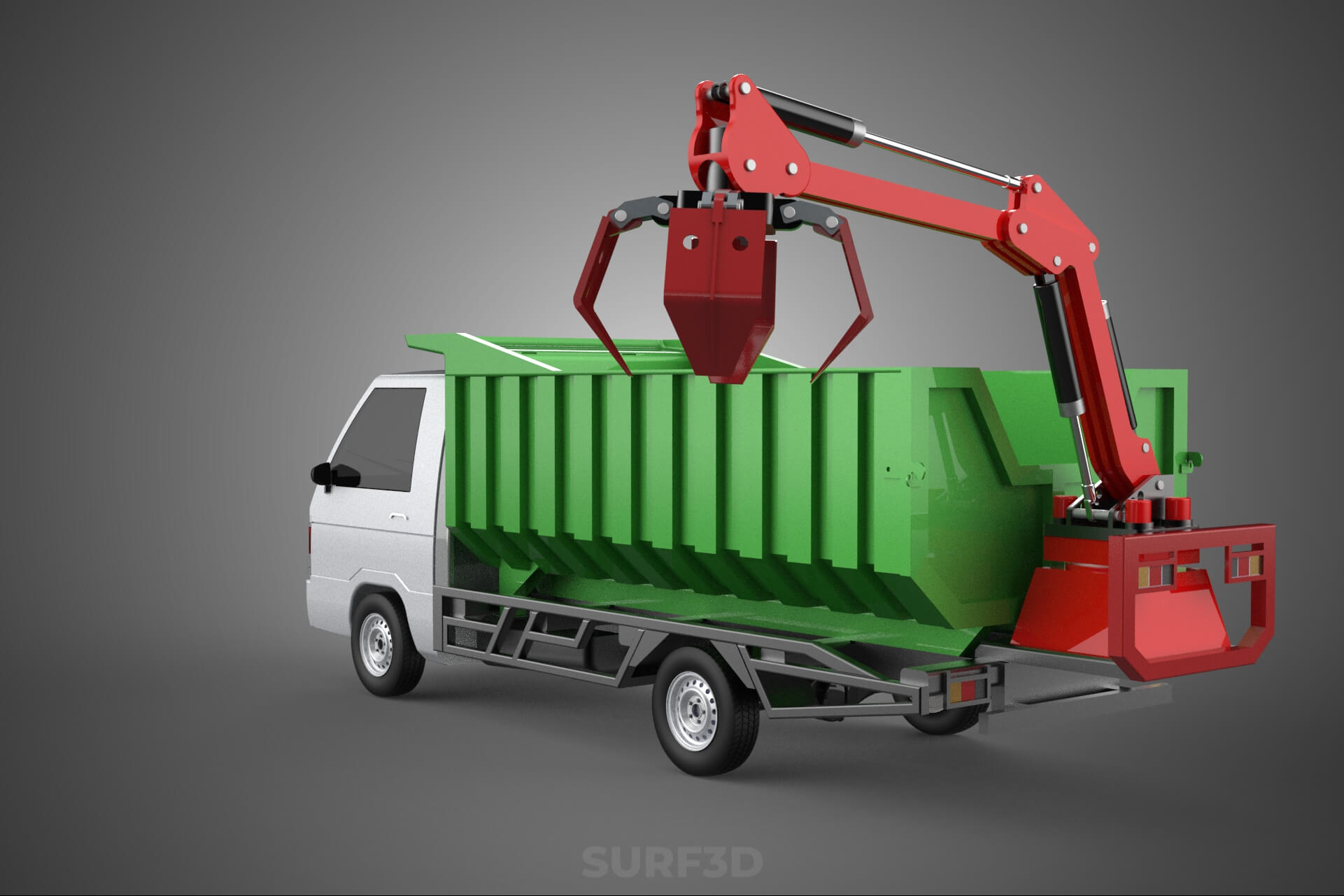 Wood Log Tree Grapple Truck Loader Crane Lift Grabber L300 2 - 3D Model ...