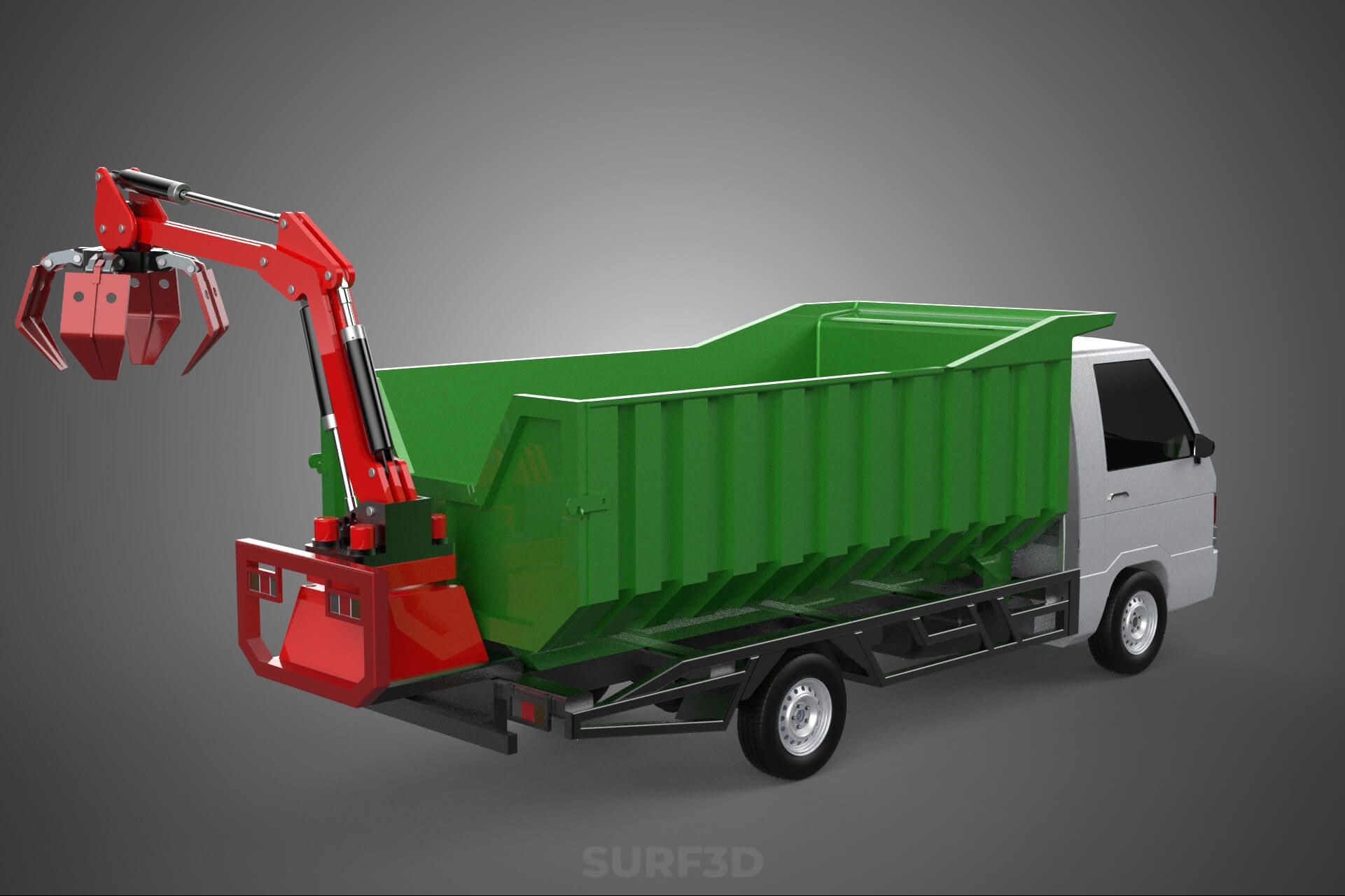 Wood Log Tree Grapple Truck Loader Crane Lift Grabber L300 2 - 3D Model ...