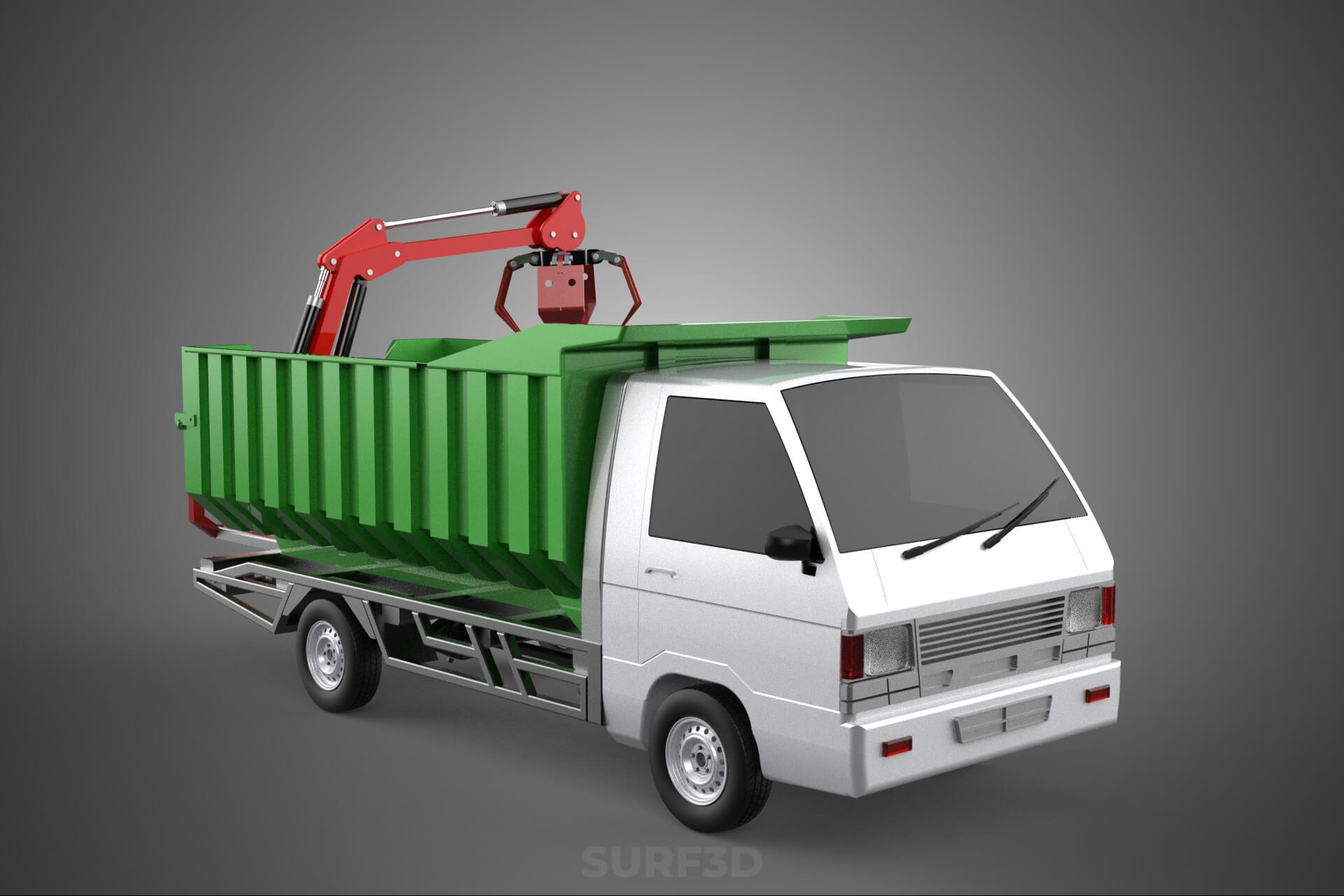 Wood Log Tree Grapple Truck Loader Crane Lift Grabber L300 2 - 3D Model ...