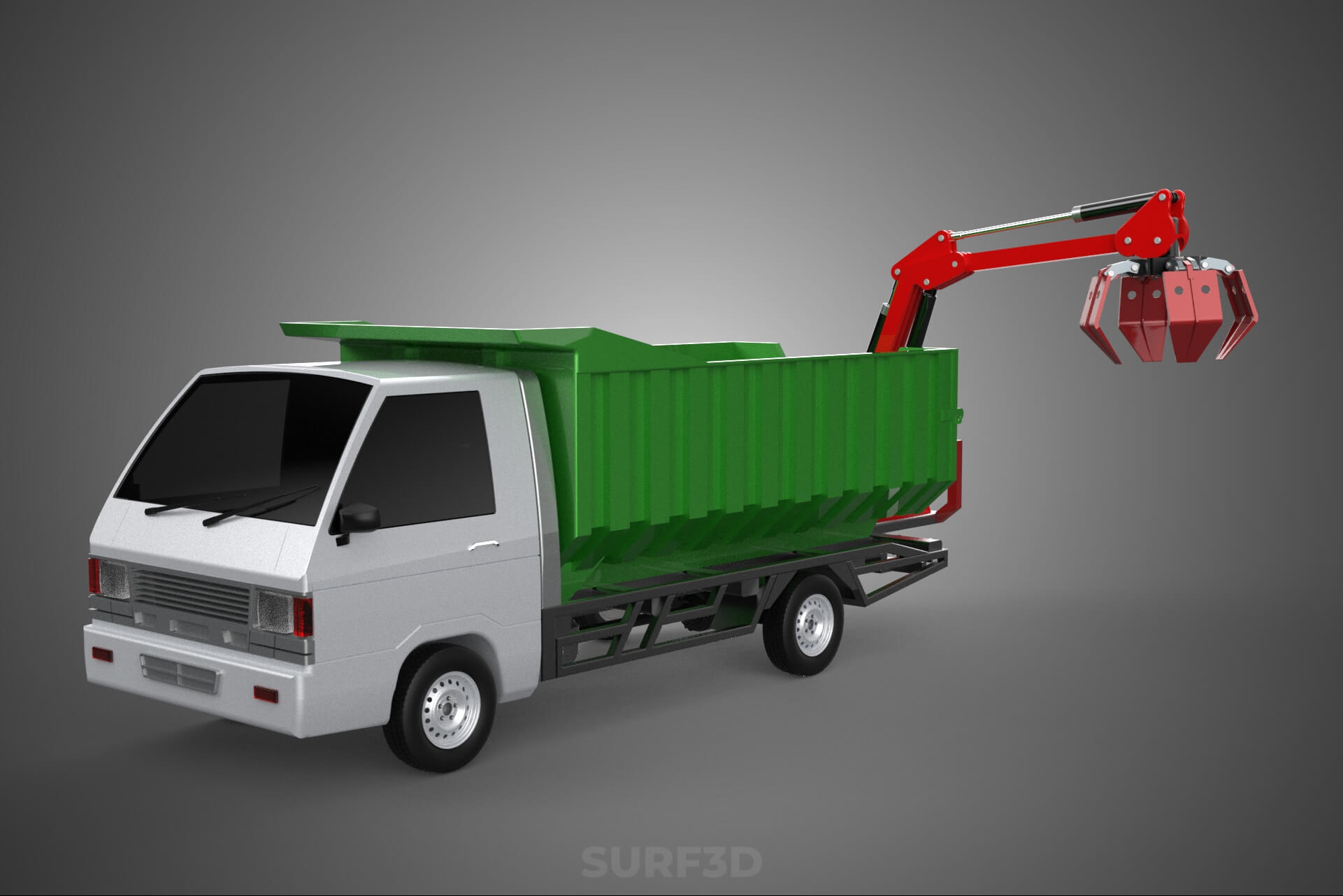 Wood Log Tree Grapple Truck Loader Crane Lift Grabber L300 2 - 3D Model ...