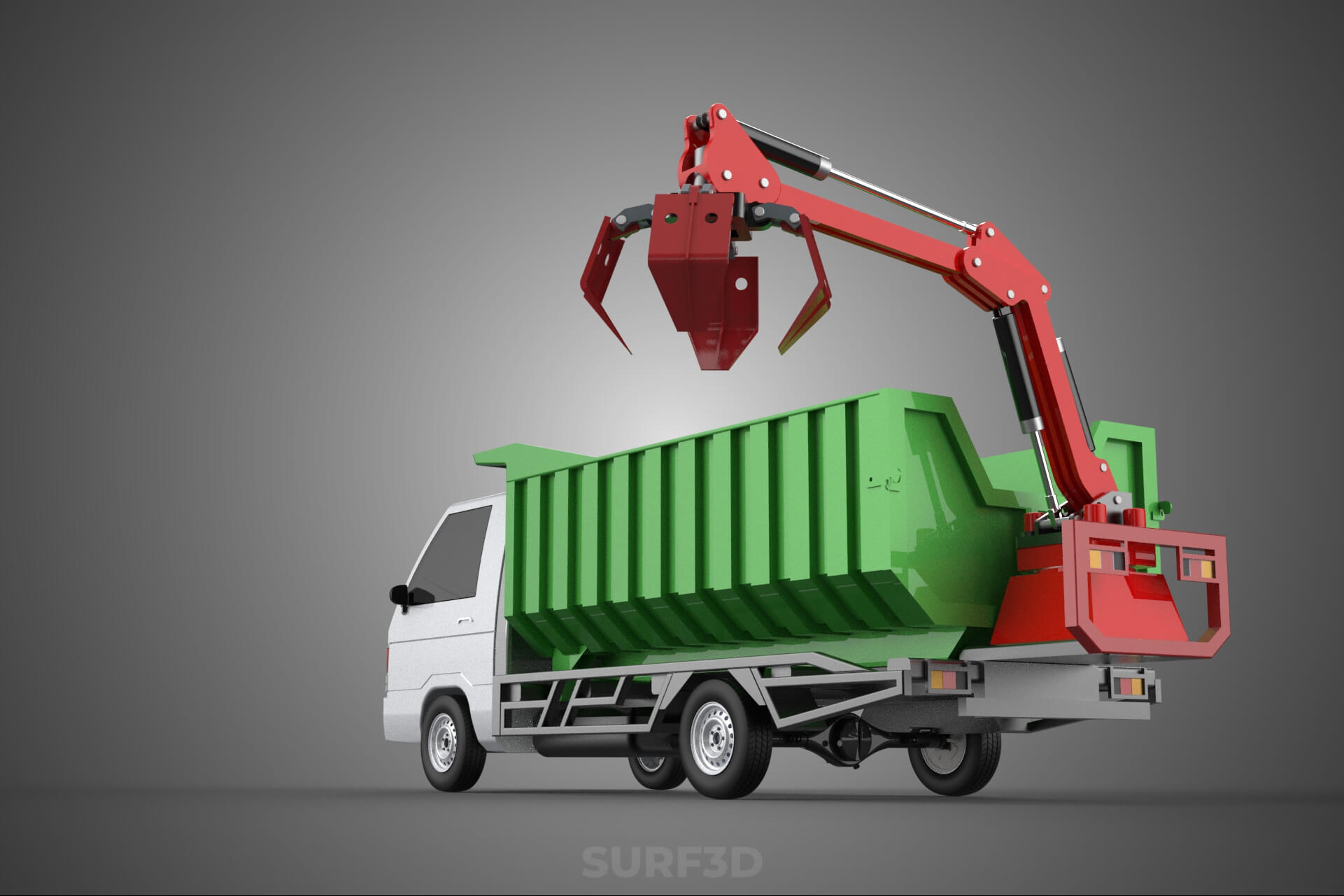 Wood Log Tree Grapple Truck Loader Crane Lift Grabber L300 2 - 3D Model ...