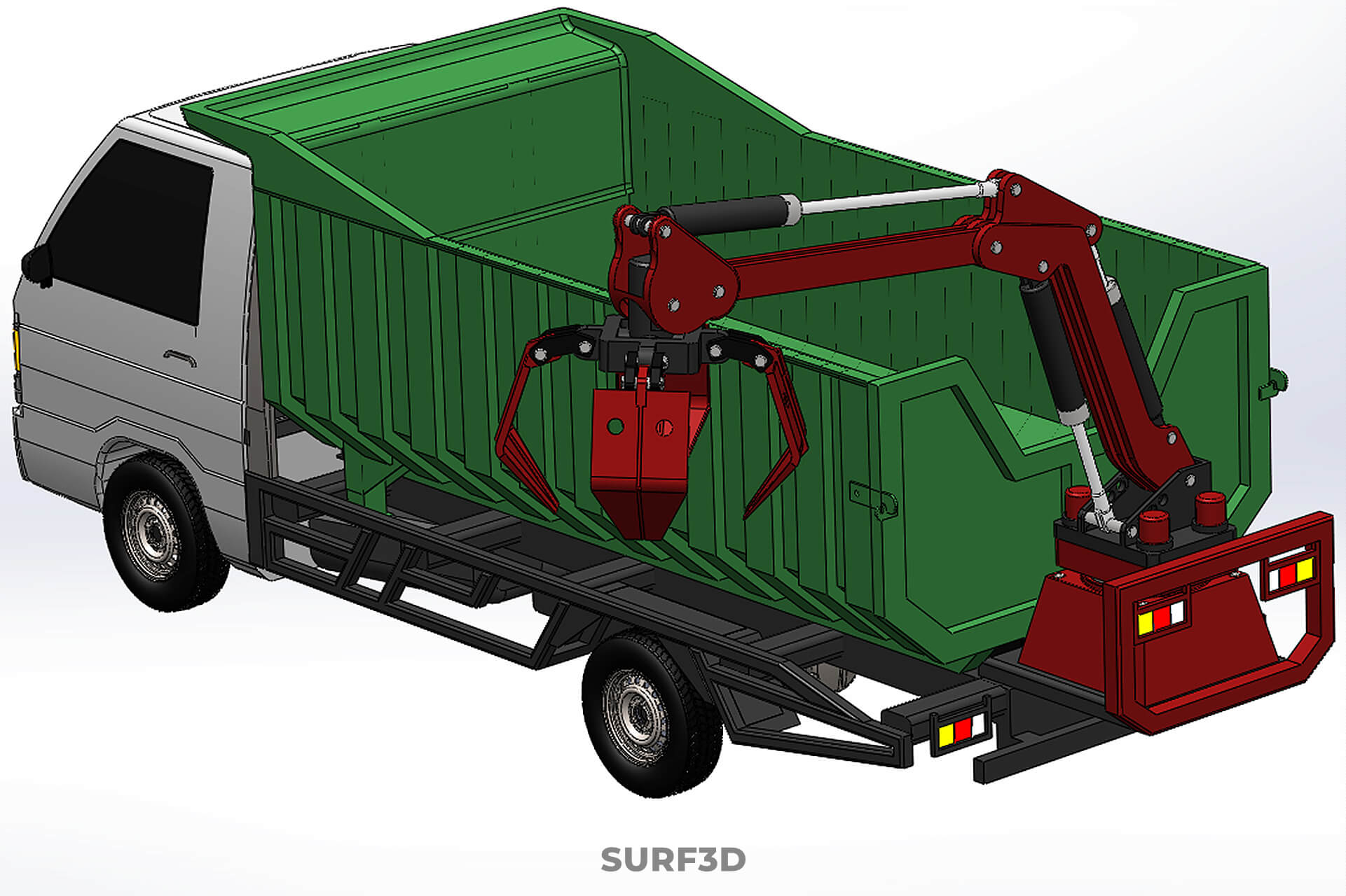 Wood Log Tree Grapple Truck Loader Crane Lift Grabber L300 2 - 3D Model ...