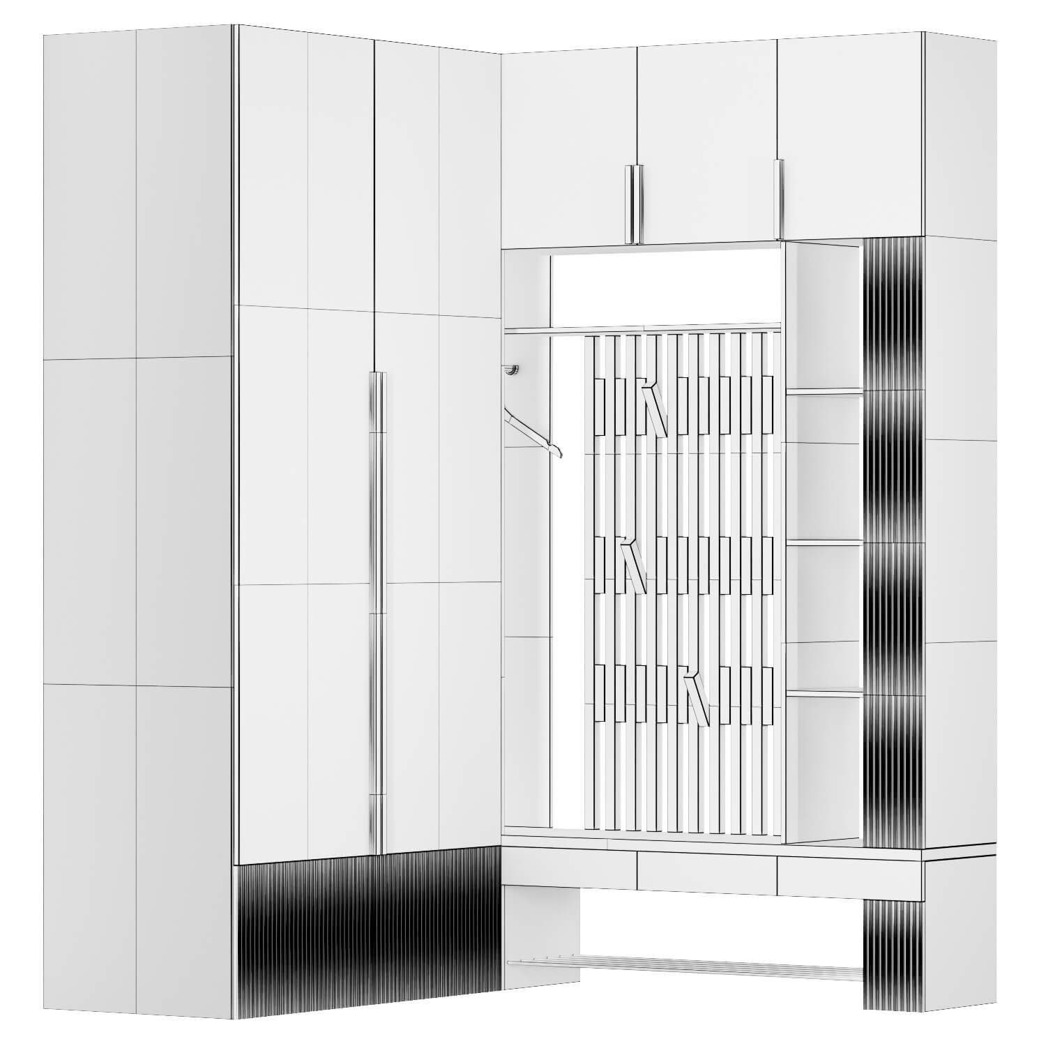 Corner Wardrobe for The Hallway - 3D Model by Svatra