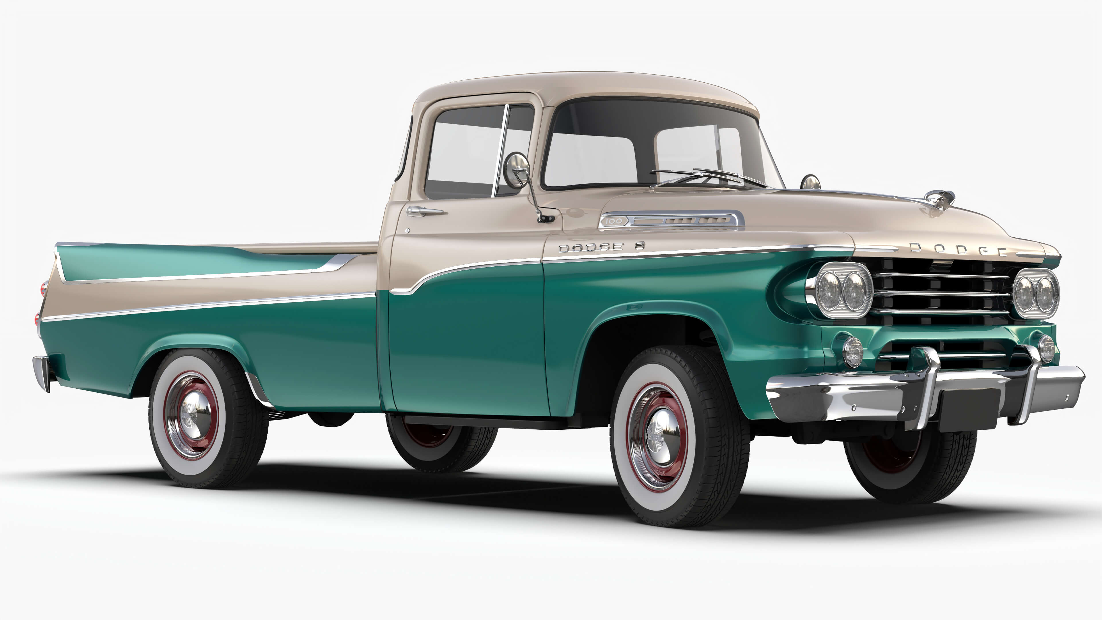 Dodge D100 Sweptside 1958 - 3D Model by Swan3DStudios