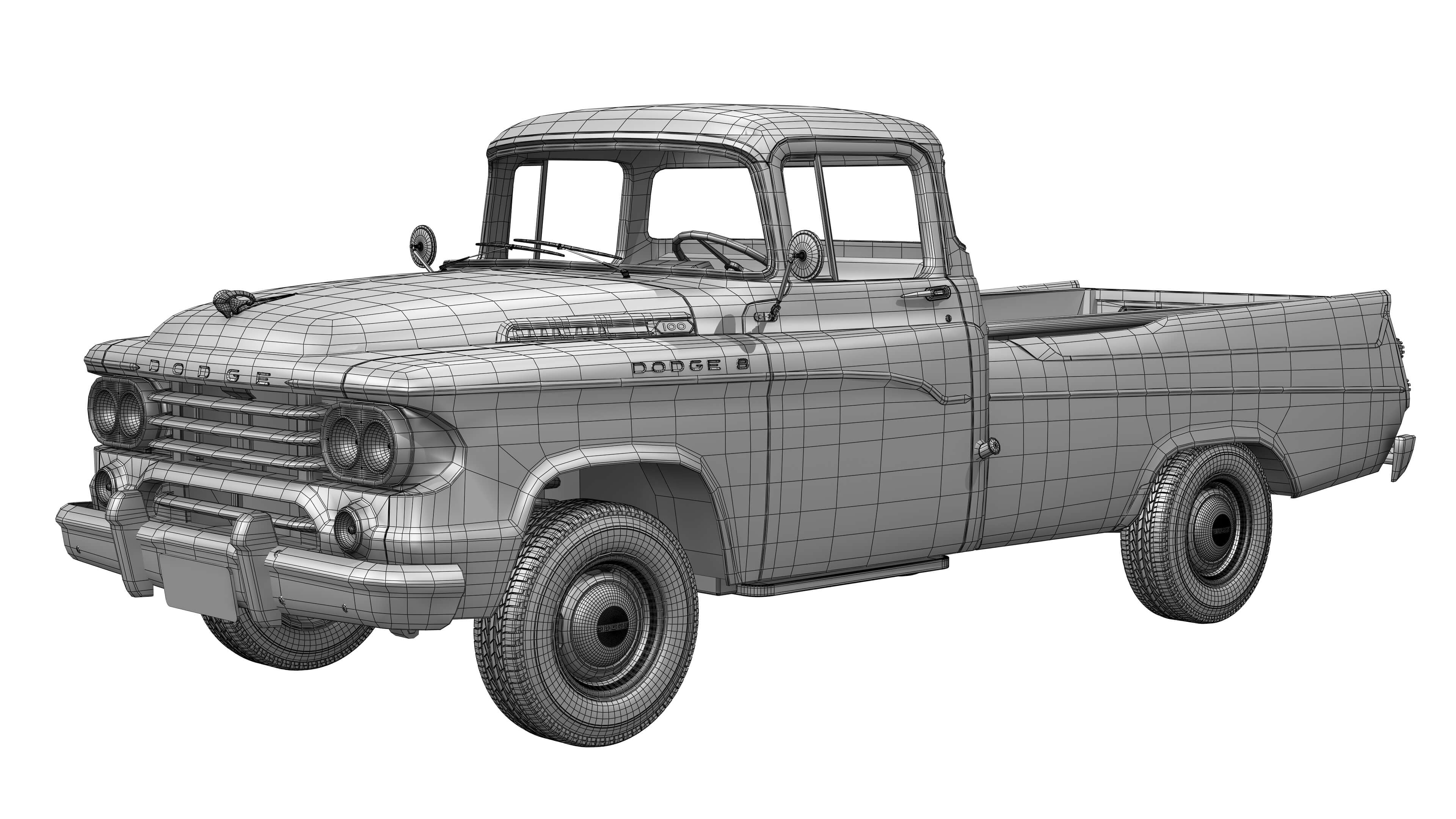 Dodge D100 Sweptside 1958 - 3D Model by Swan3DStudios