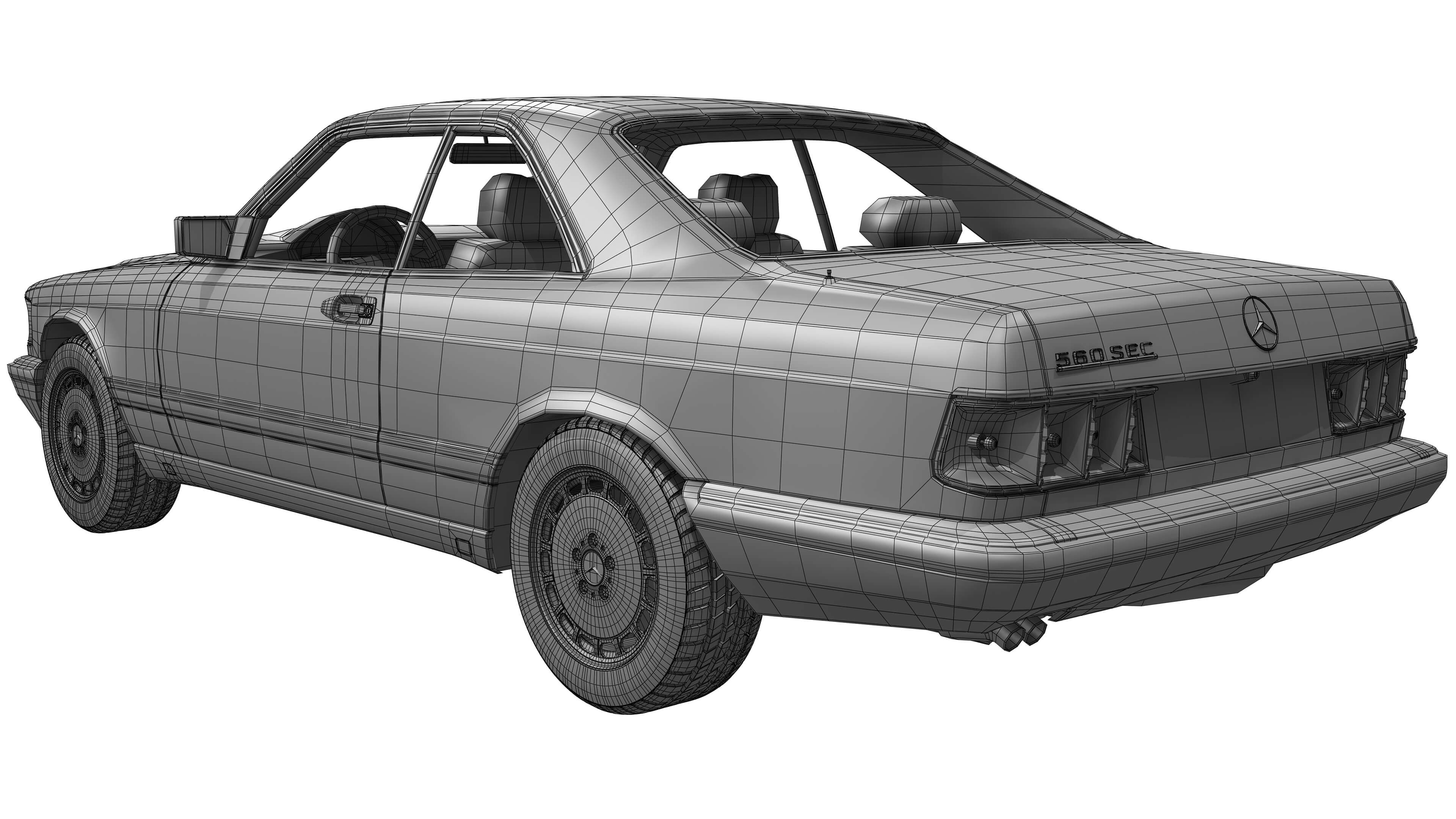 Mercedes Benz 560 SEC W126 (1986 - 1991) 3D Model by Swan3DStudios