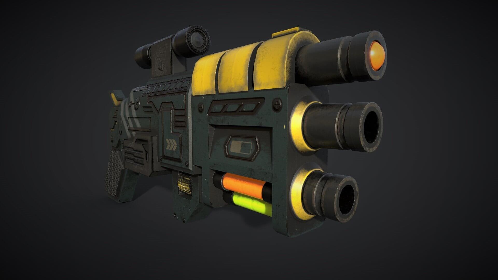 Sci Fi Concept Ray Gun - 3D Model by Swastika